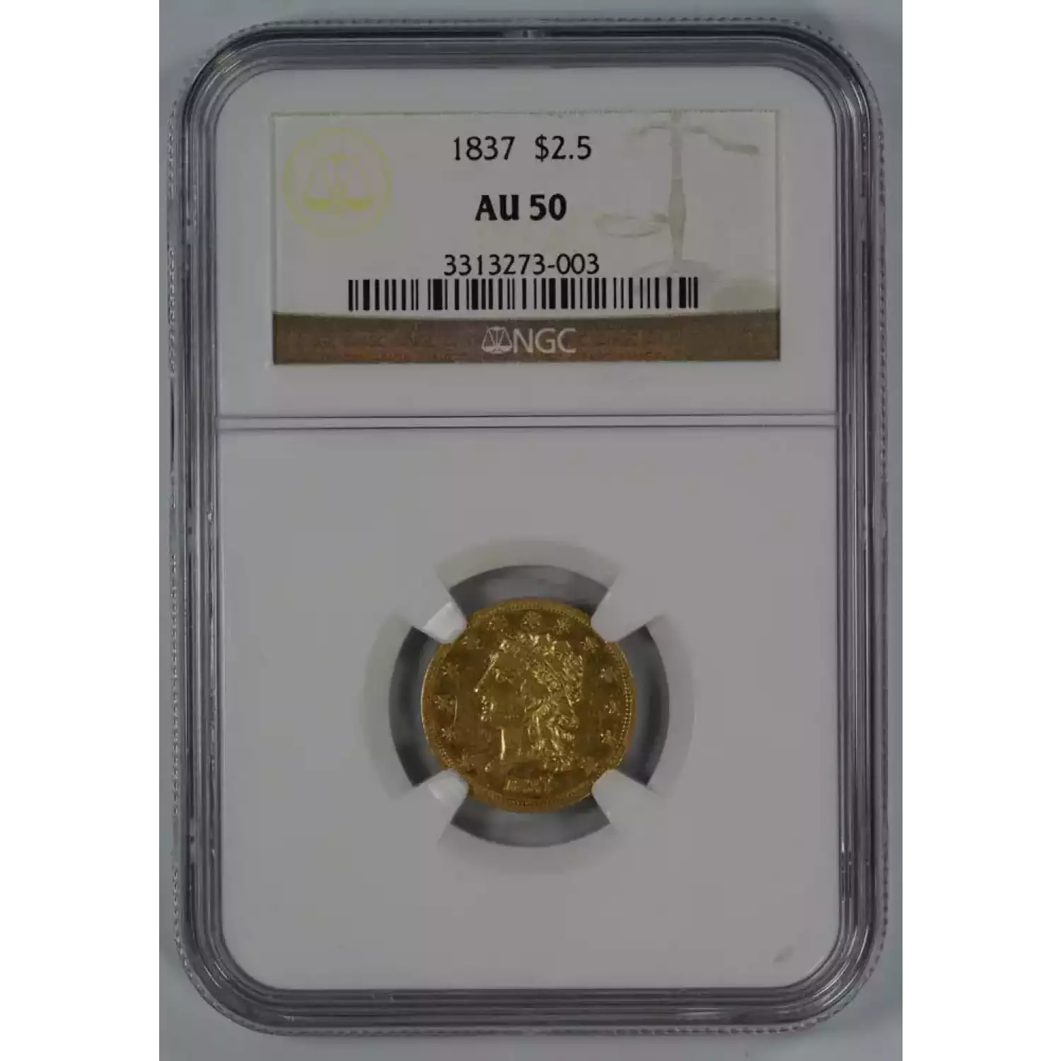 1837-PHILADELPHIA Gold Quarter Eagles Classic Head, No Motto on Reverse NGC AU-50 - Kearney Coin ...