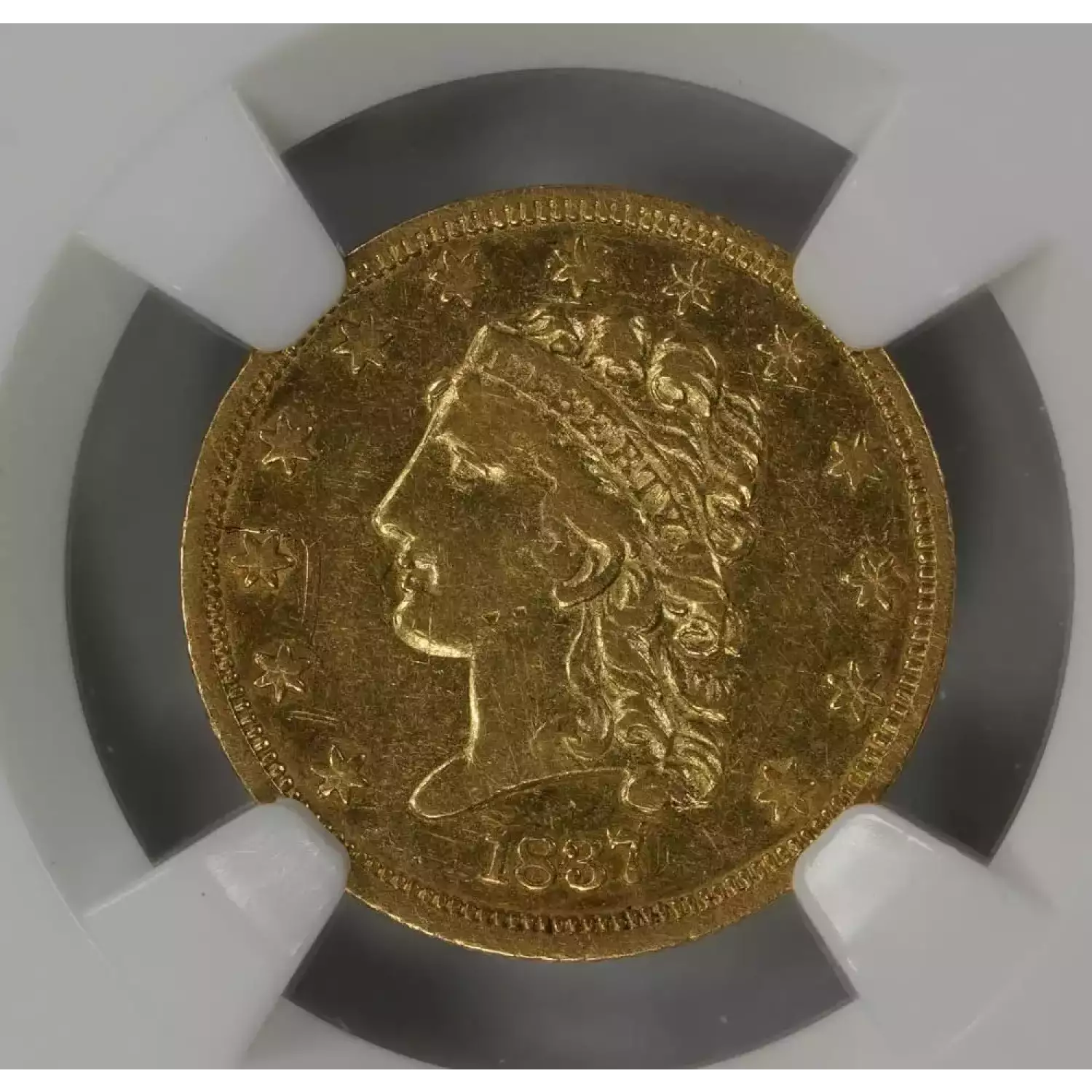 1837-PHILADELPHIA Gold Quarter Eagles Classic Head, No Motto on Reverse NGC AU-50 - Kearney Coin ...