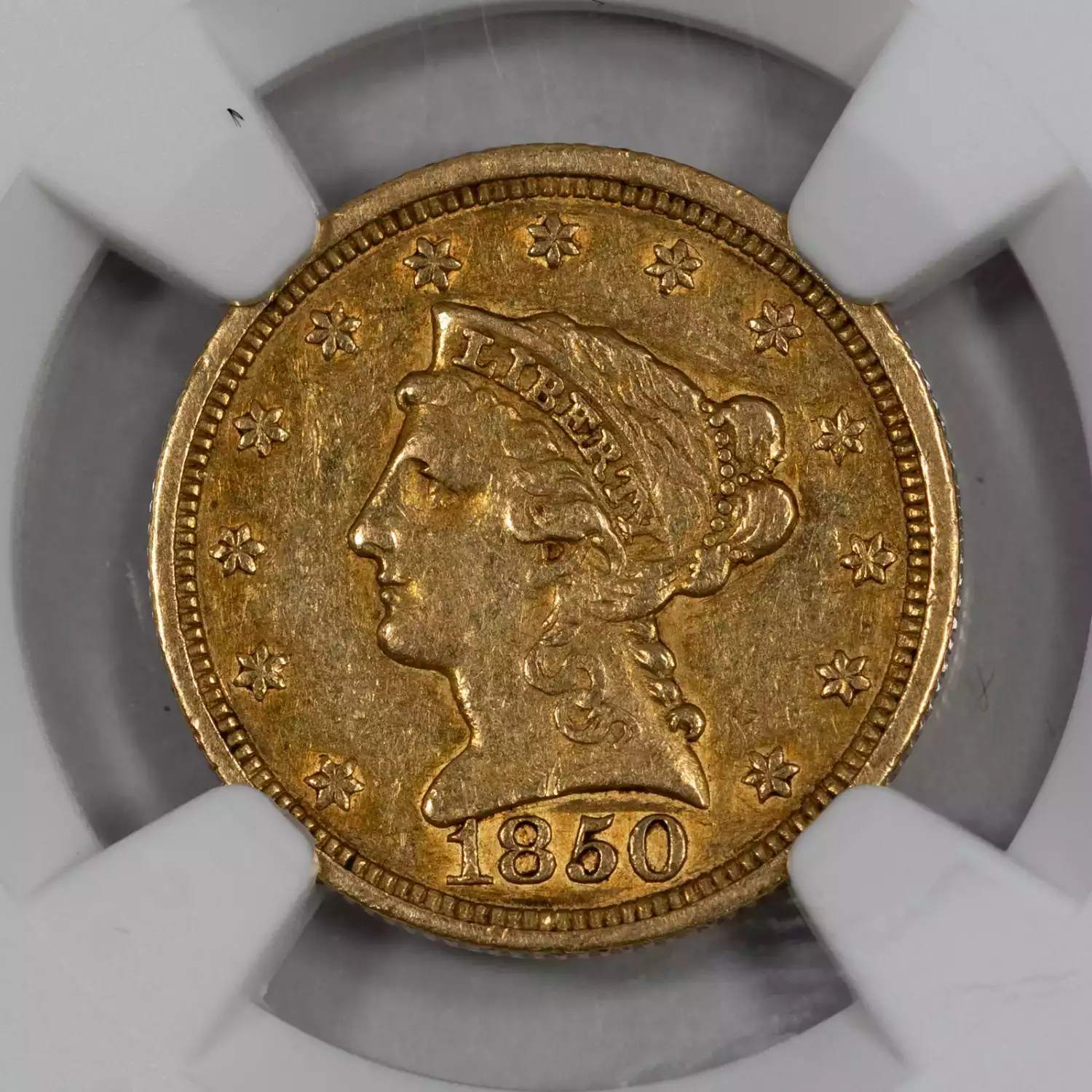 1850-PHILADELPHIA $2.50 Gold Liberty Head Quarter Eagle NGC AU-53 ...