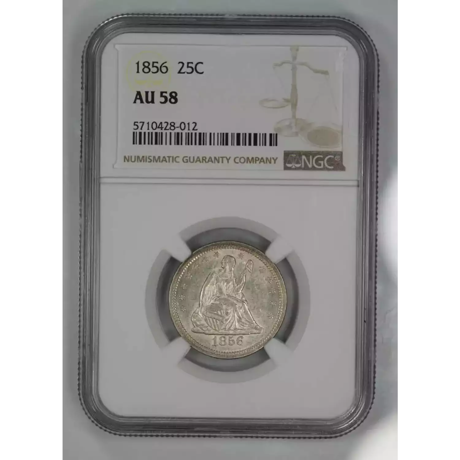 1856-PHILADELPHIA Seated Liberty Quarter NGC AU-58 - Kearney Coin Center