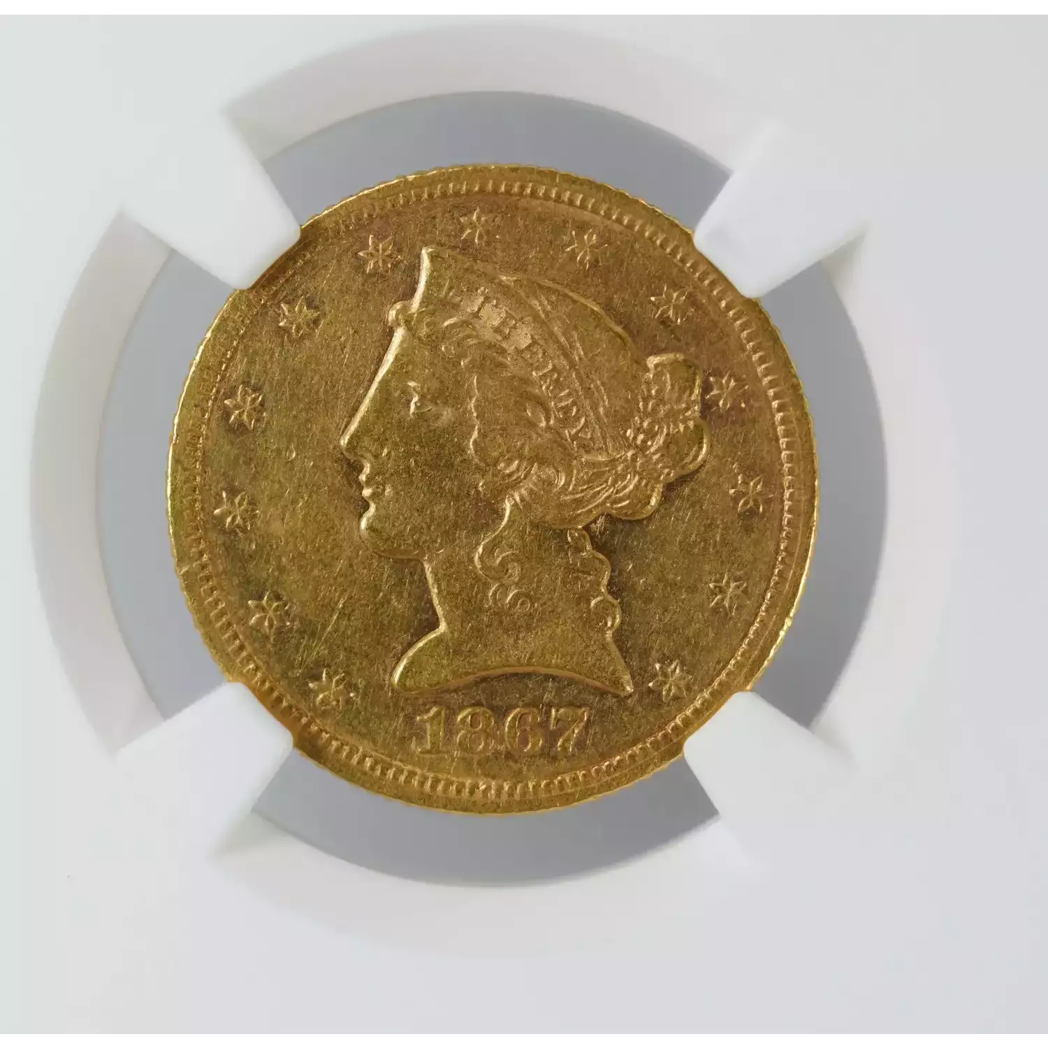 1867-PHILADELPHIA Gold Half Eagles Liberty Head NGC AU-53 - Kearney Coin Center