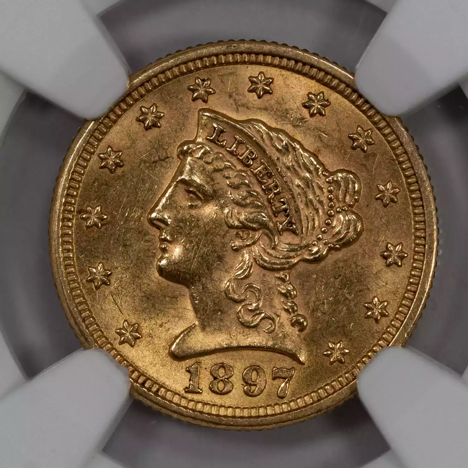1897-PHILADELPHIA $2.50 Gold Liberty Head Quarter Eagle NGC MS-62 ...