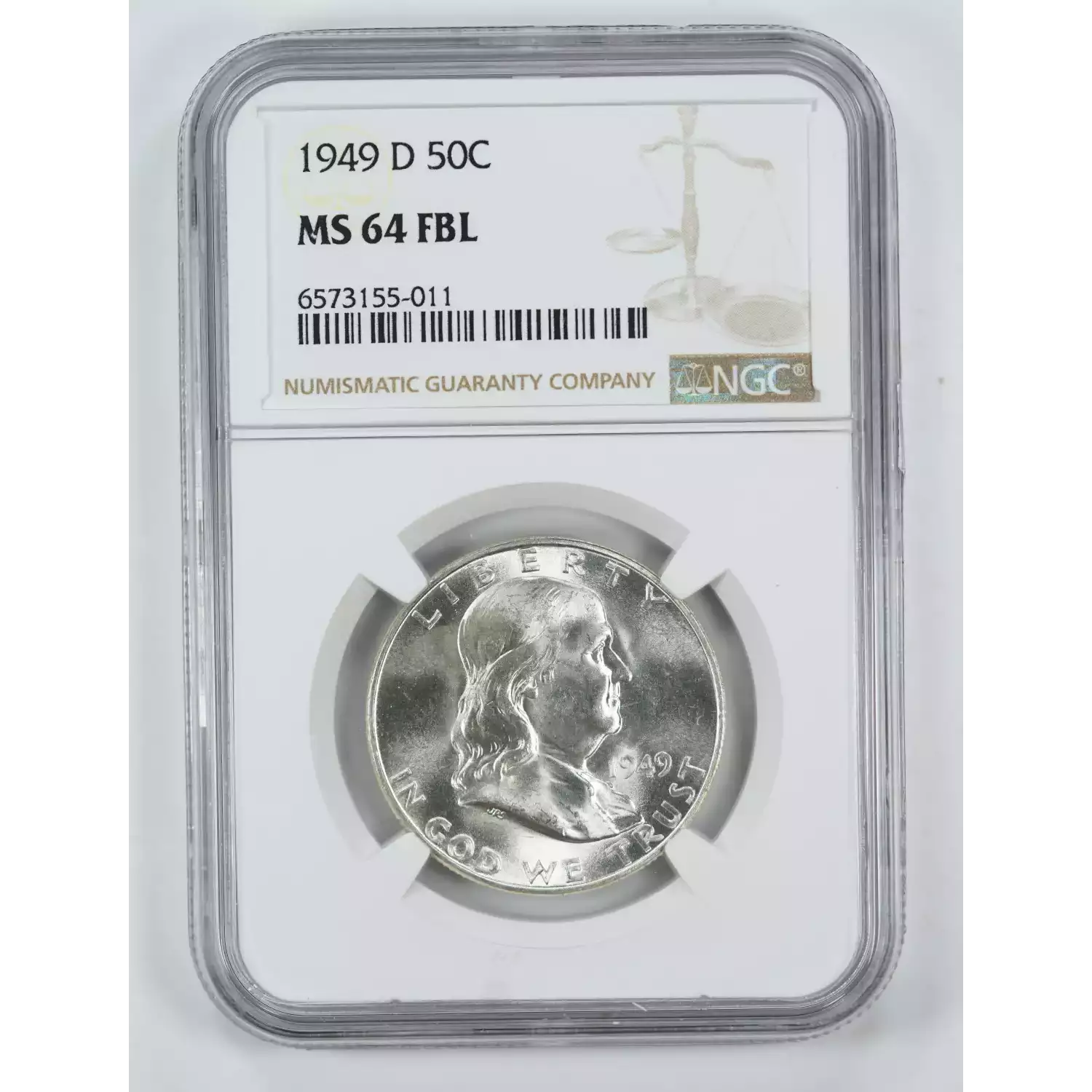 1949-DENVER Half Dollars Franklin NGC MS-64 FBL - Kearney Coin Center