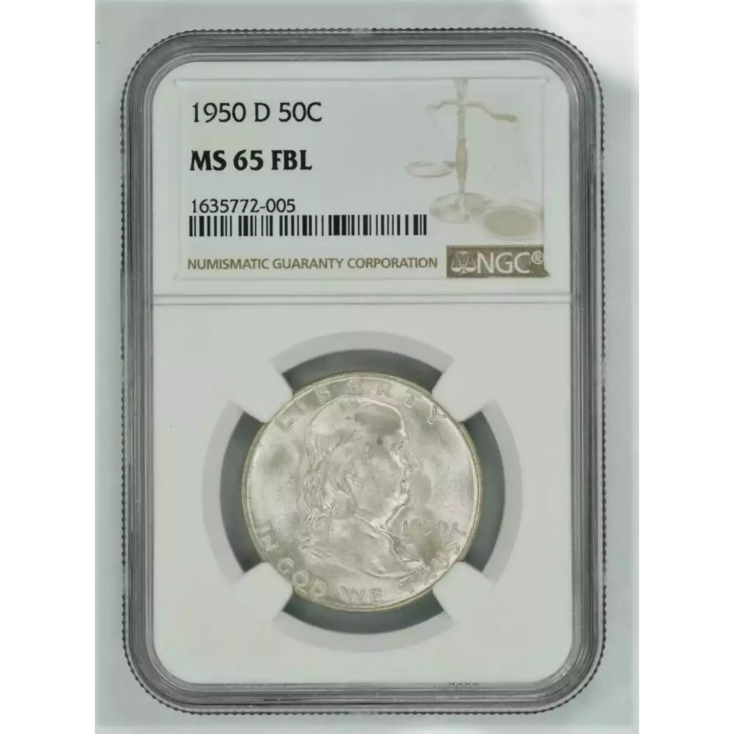 1950-DENVER Half Dollars Franklin NGC MS-65 FBL - Kearney Coin Center