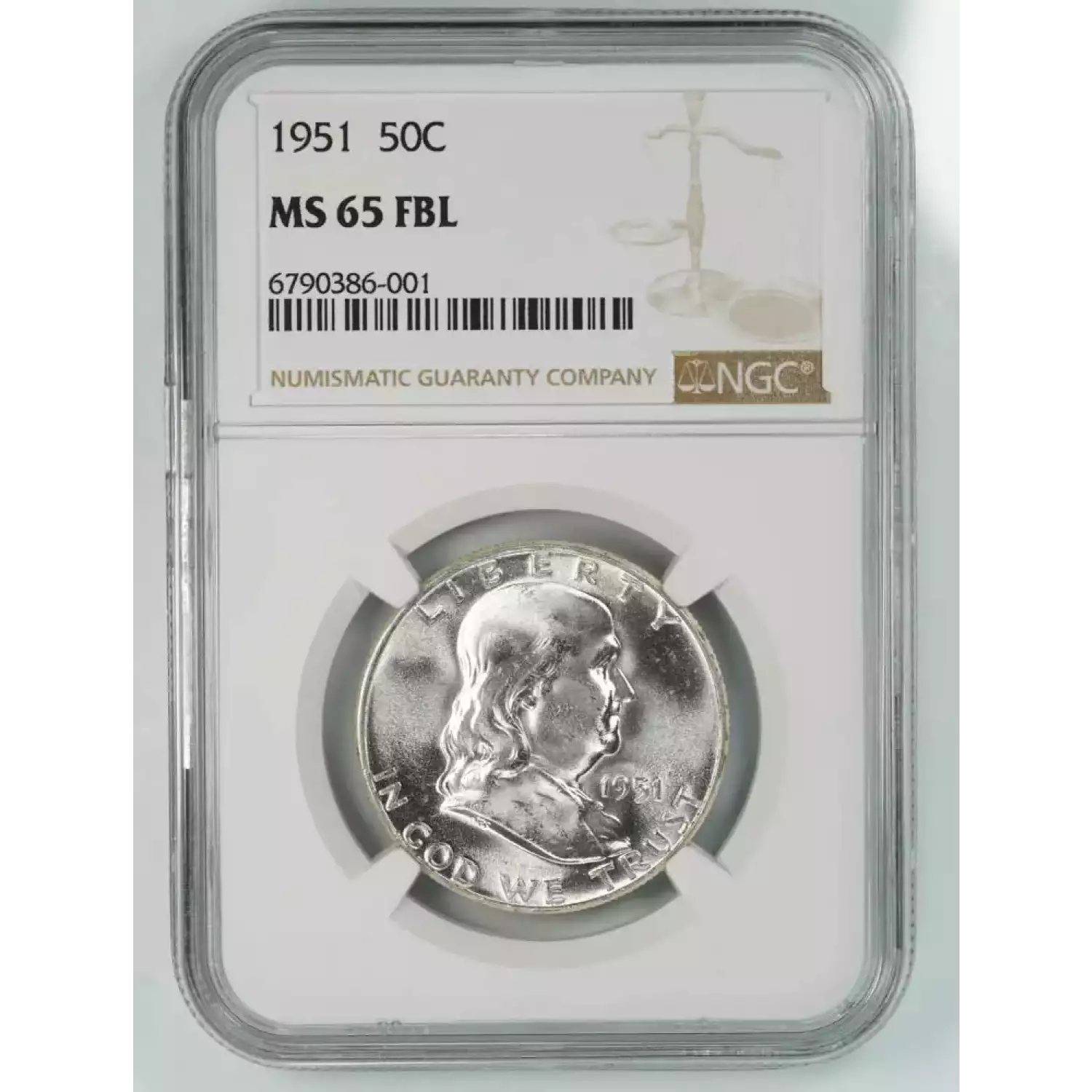 1951-PHILADELPHIA Half Dollars Franklin NGC MS-65 FBL - Kearney Coin Center