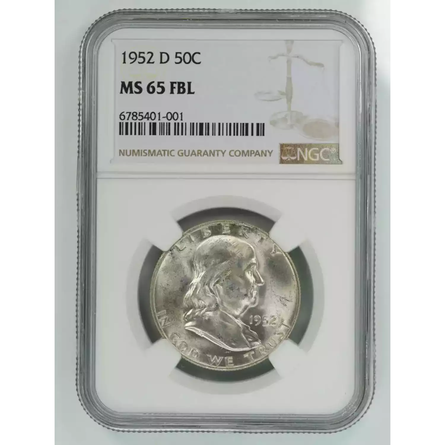 1952-DENVER Half Dollars Franklin NGC MS-65 FBL - Kearney Coin Center