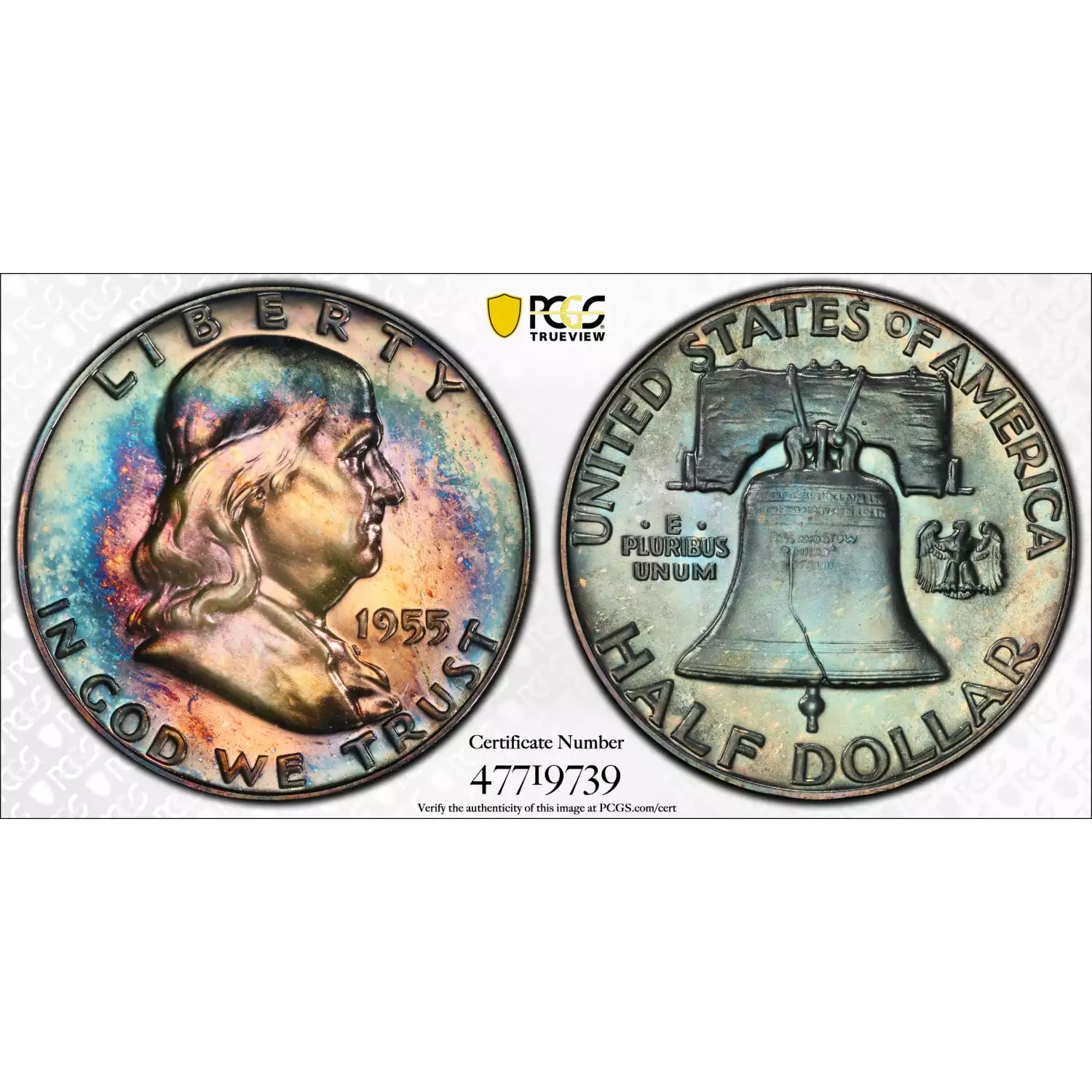 1955-PHILADELPHIA Half Dollars Franklin PCGS PR-66 - Kearney Coin Center