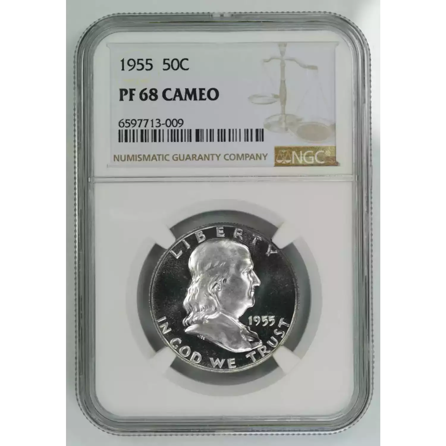 1955-PHILADELPHIA Half Dollars Franklin NGC PF-68 CAMEO - Kearney Coin ...
