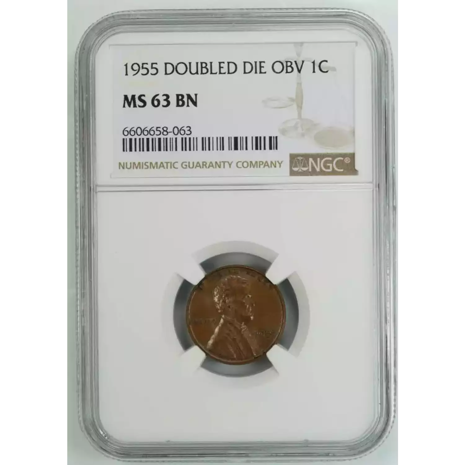 1955-PHILADELPHIA Small Cents Lincoln, Wheat Ears Reverse NGC MS-63 BN DDO - Kearney Coin Center