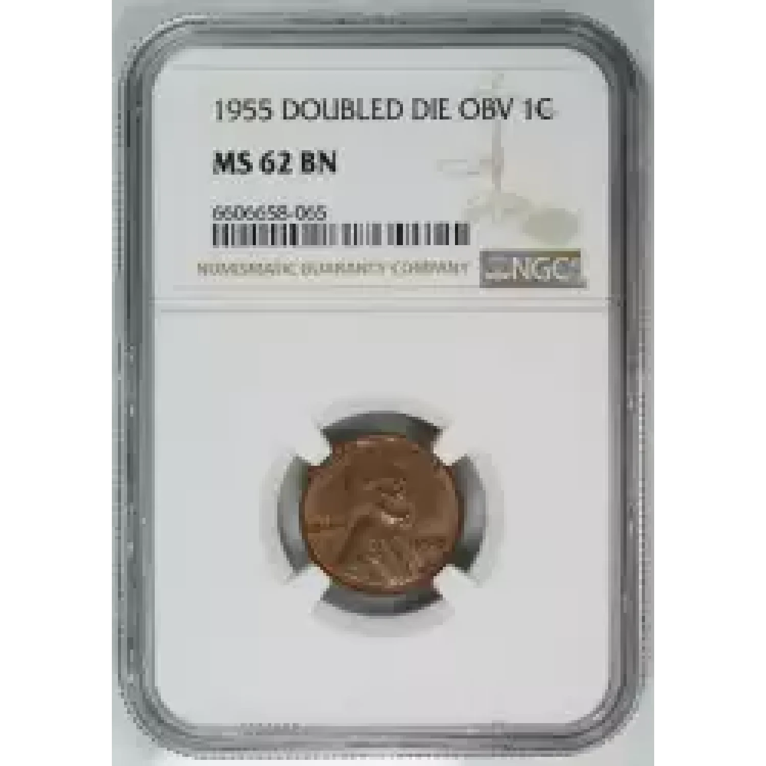 1955 Small Cents Lincoln, Wheat Ears Reverse NGC MS-62 BN - Kearney Coin Center