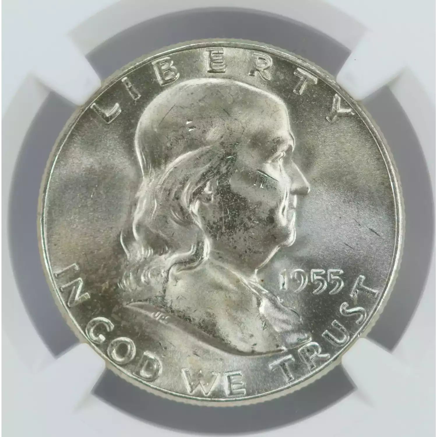 1955-PHILADELPHIA Half Dollars Franklin NGC MS-65 FBL - Kearney Coin Center