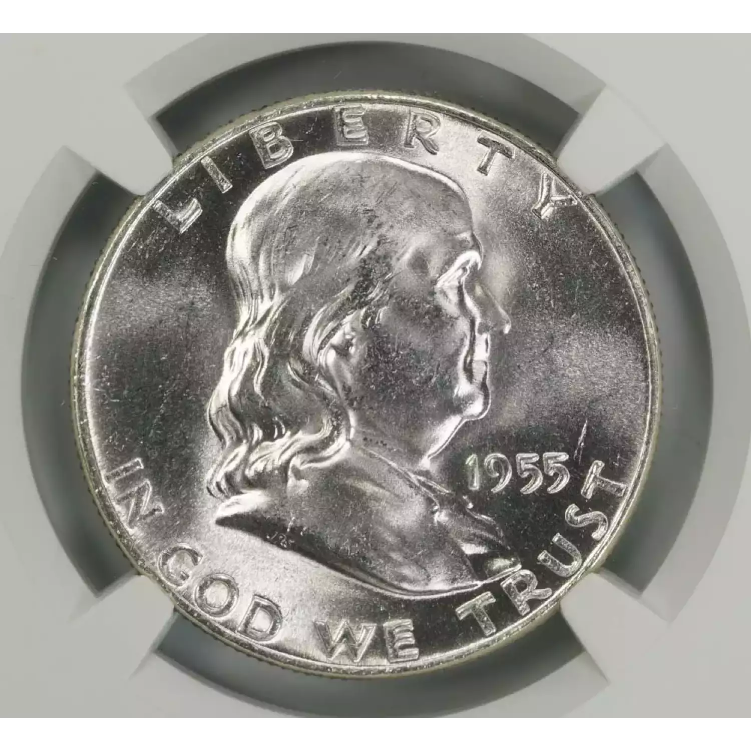 1955-PHILADELPHIA Half Dollars Franklin NGC MS-65 FBL - Kearney Coin Center
