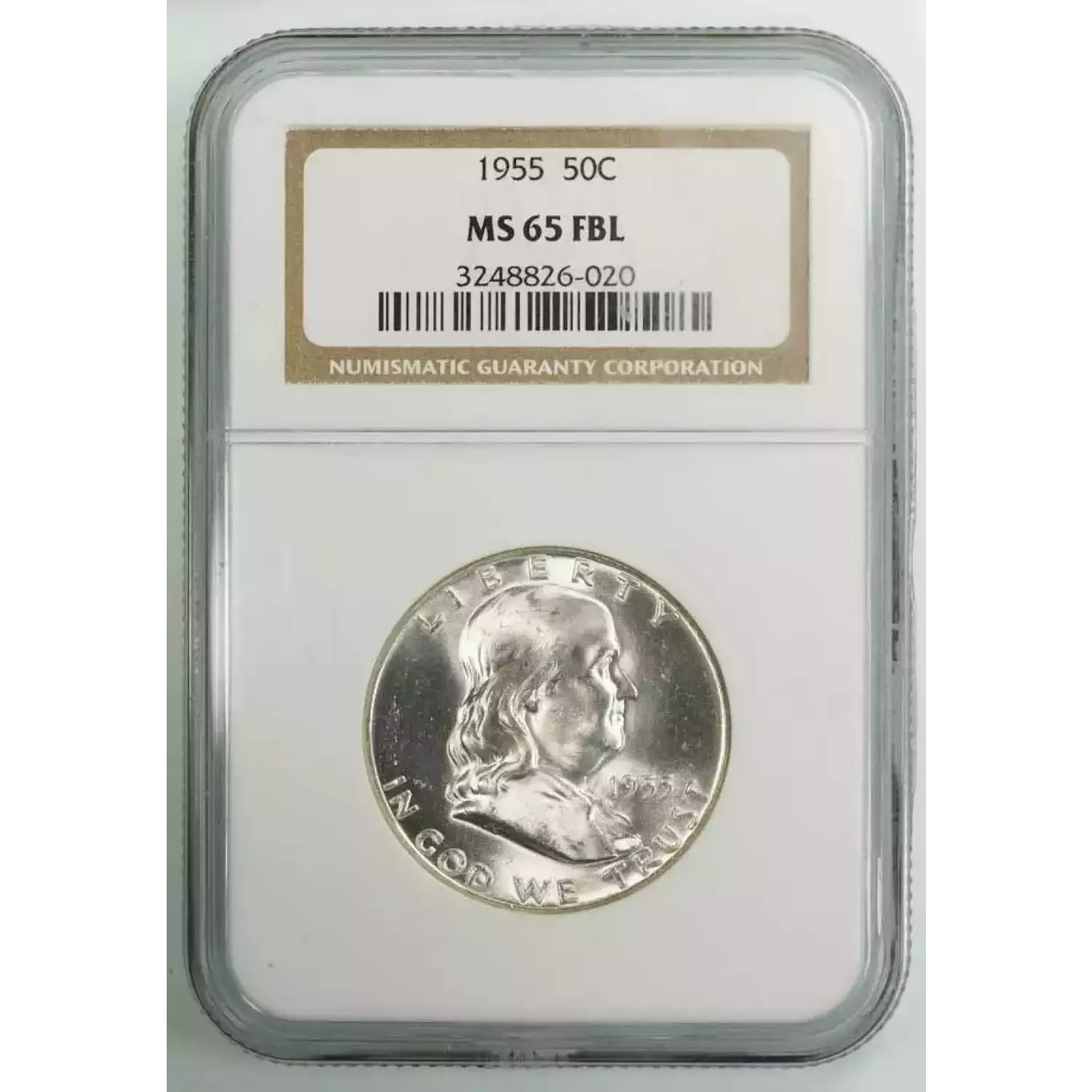 1955-PHILADELPHIA Half Dollars Franklin NGC MS-65 FBL - Kearney Coin Center