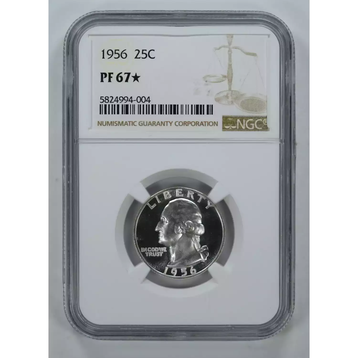 1956-PHILADELPHIA Quarter Dollars Silver Coinage NGC PF-67* - Kearney ...