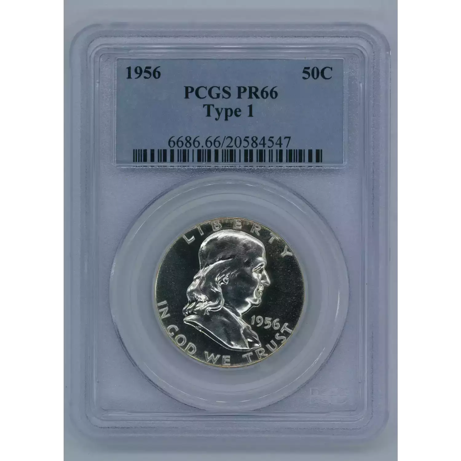 1956-PHILADELPHIA Half Dollars Franklin PCGS PR-66 TYPE 1 - Kearney ...