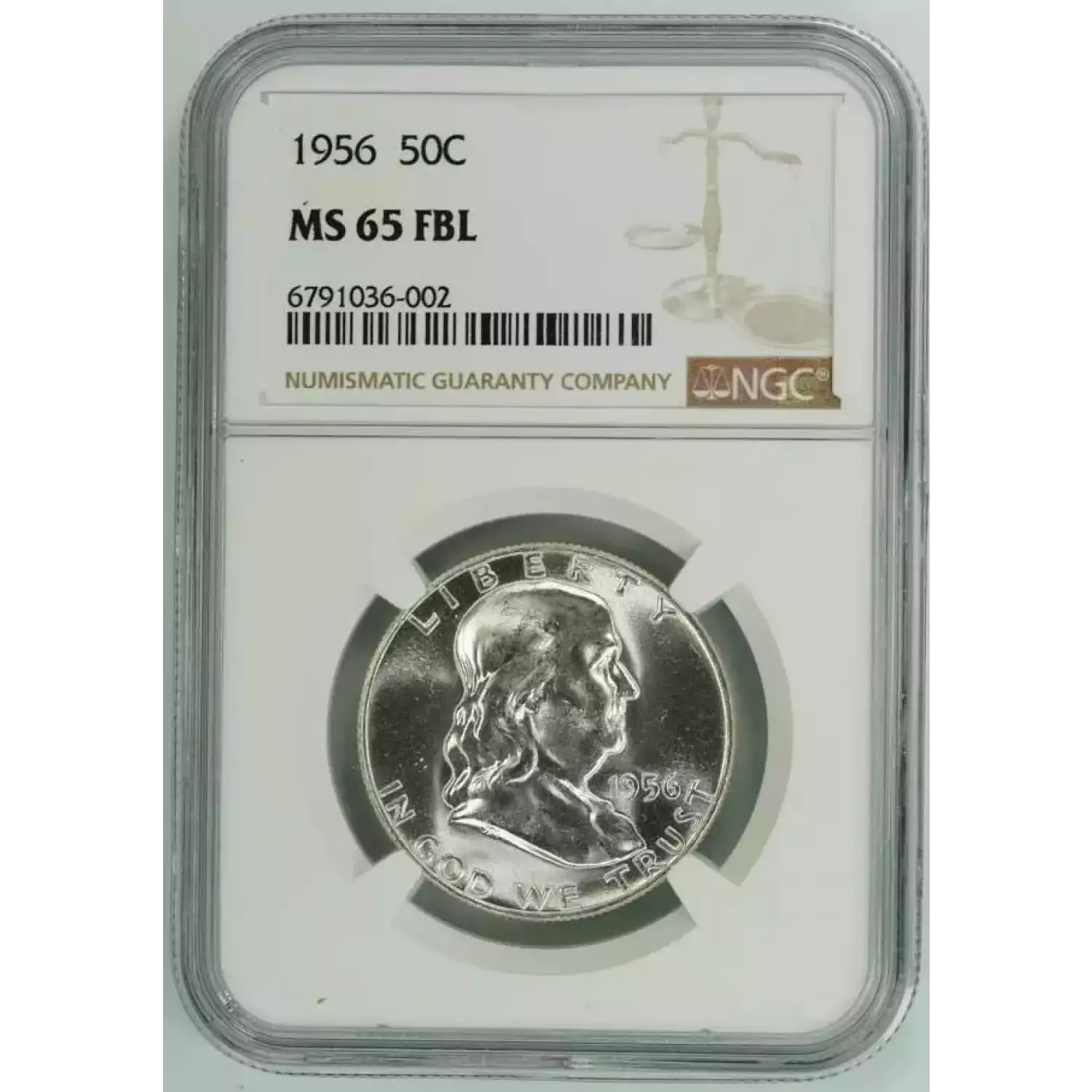 1956-PHILADELPHIA Half Dollars Franklin NGC MS-65 FBL - Kearney Coin Center