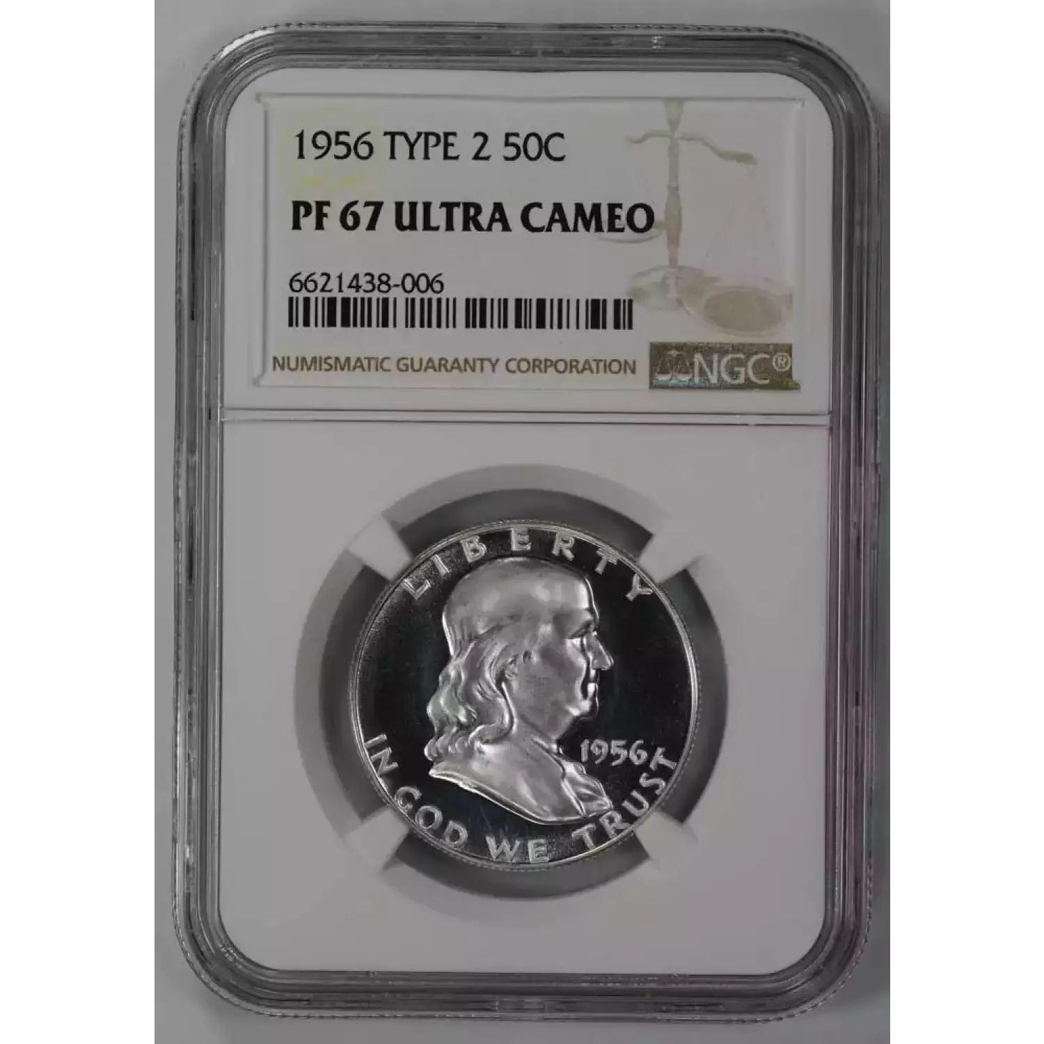 1956-PHILADELPHIA Half Dollars Franklin NGC PF-67 ULTRA CAMEO TYPE 2 ...