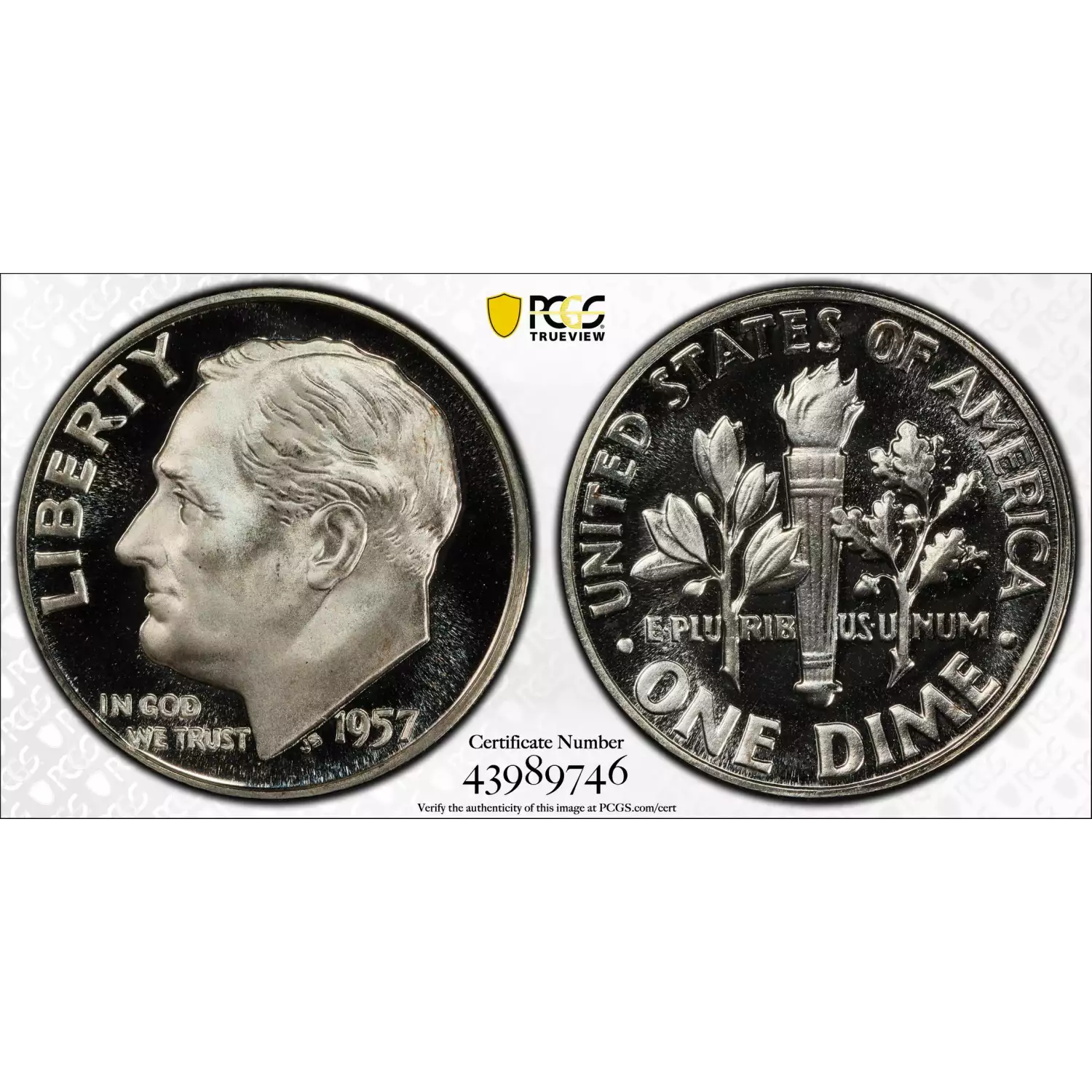 1957-PHILADELPHIA Dimes Roosevelt PCGS PR-68 - Kearney Coin Center