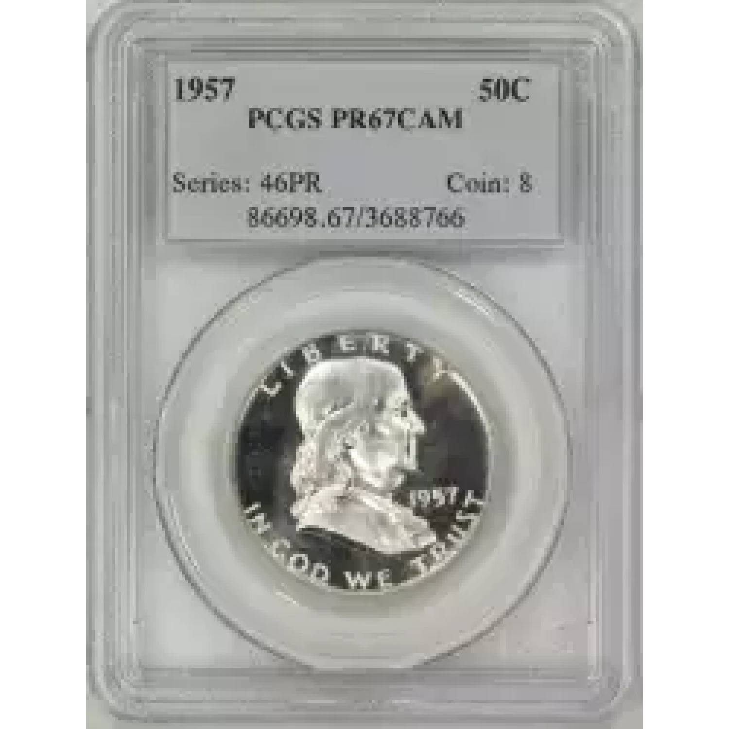 1957-PHILADELPHIA Half Dollars Franklin PCGS PR-67 CAM - Kearney Coin ...