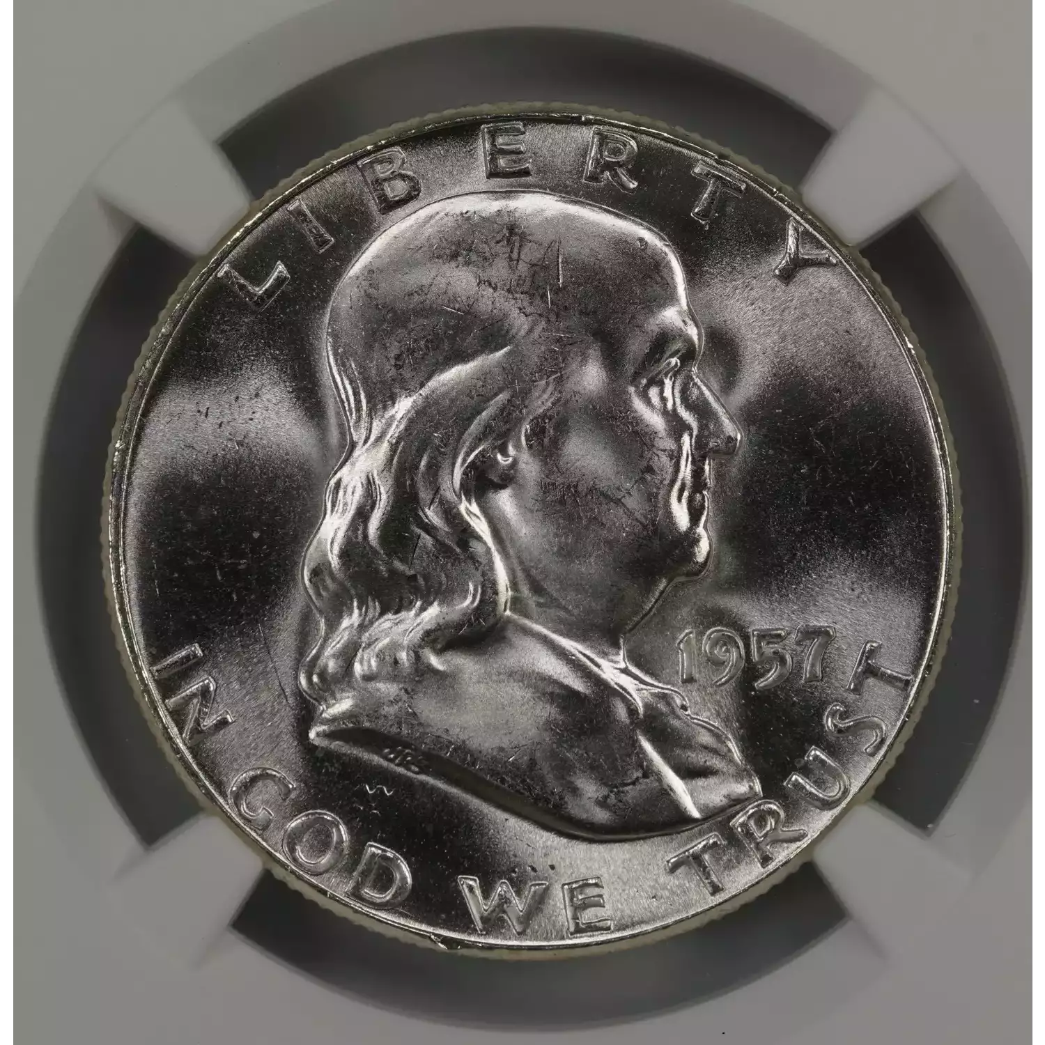 1957-PHILADELPHIA Half Dollars Franklin NGC MS-64 FBL - Kearney Coin Center
