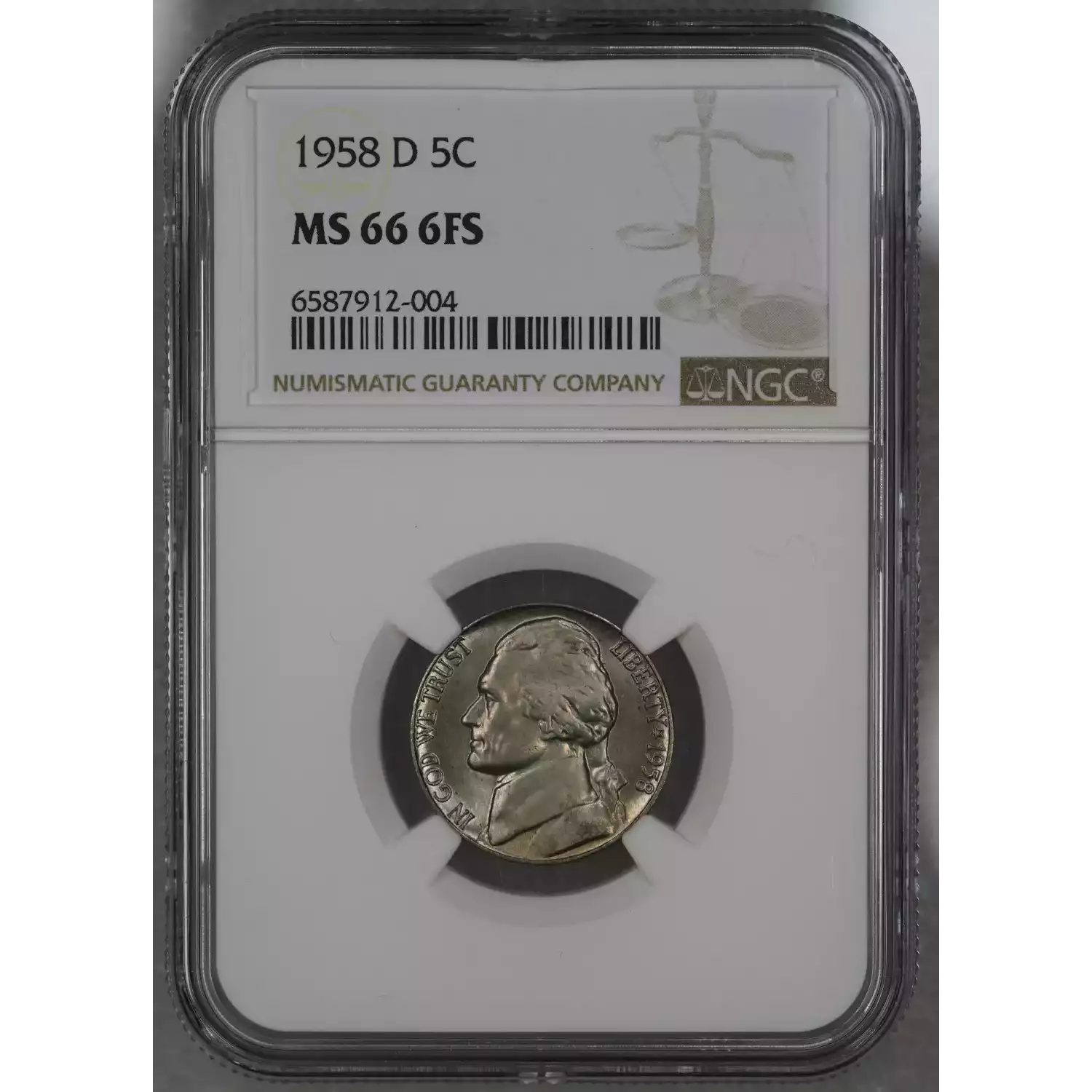 1958-DENVER NGC MS-66 6FS Nickel Jefferson - Kearney Coin Center