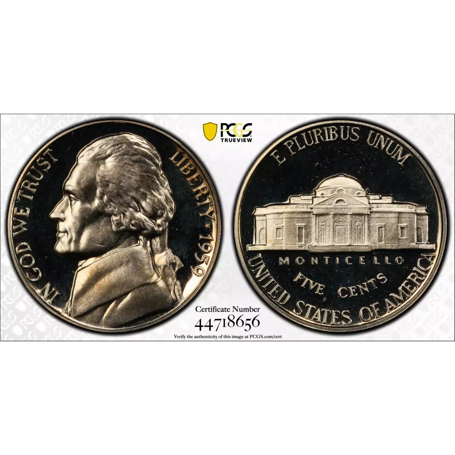 1959-PHILADELPHIA Nickel Jefferson PCGS PR-67 CAM - Kearney Coin Center