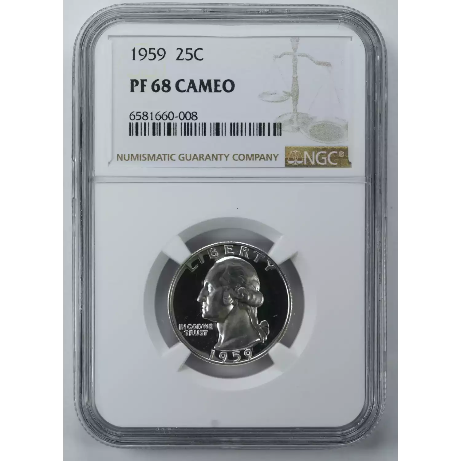 1959-PHILADELPHIA Quarter Dollars Silver Coinage NGC PF-68 CAMEO ...