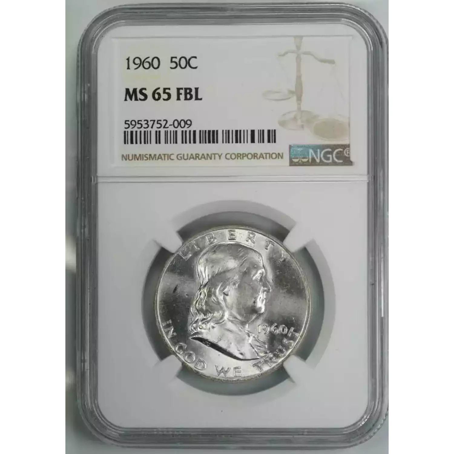 1960-PHILADELPHIA Half Dollars Franklin NGC MS-65 FBL - Kearney Coin Center