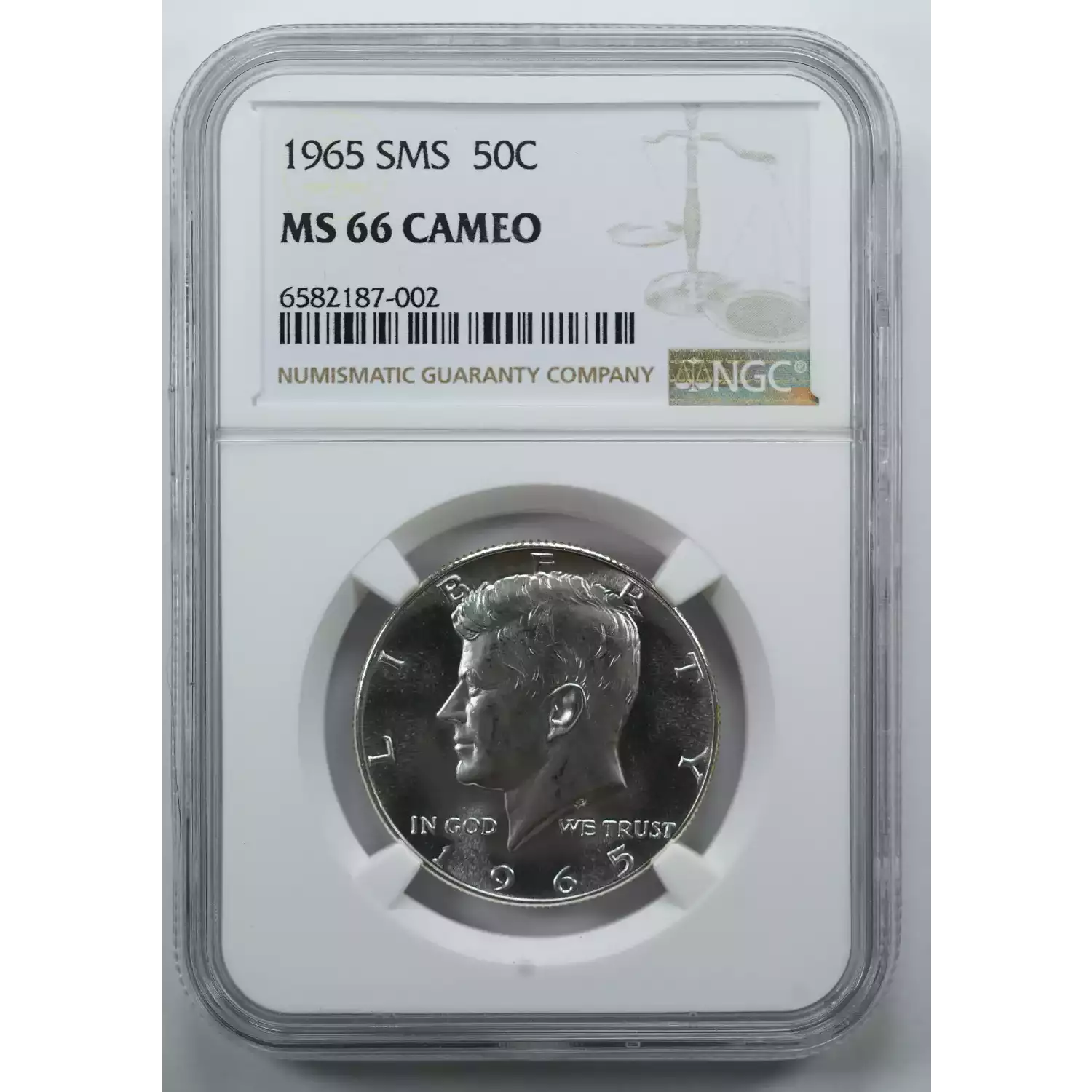 1965-PHILADELPHIA Half Dollars Kennedy Clad NGC MS-66 CAMEO SMS - Kearney Coin Center
