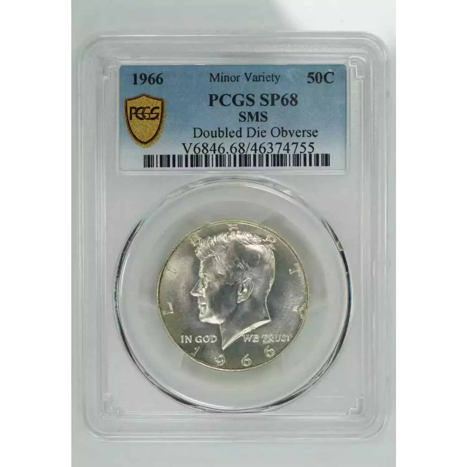 1966-PHILADELPHIA Half Dollars Kennedy Clad PCGS SP-68 SMS Doubled Die Obverse - Kearney Coin Center