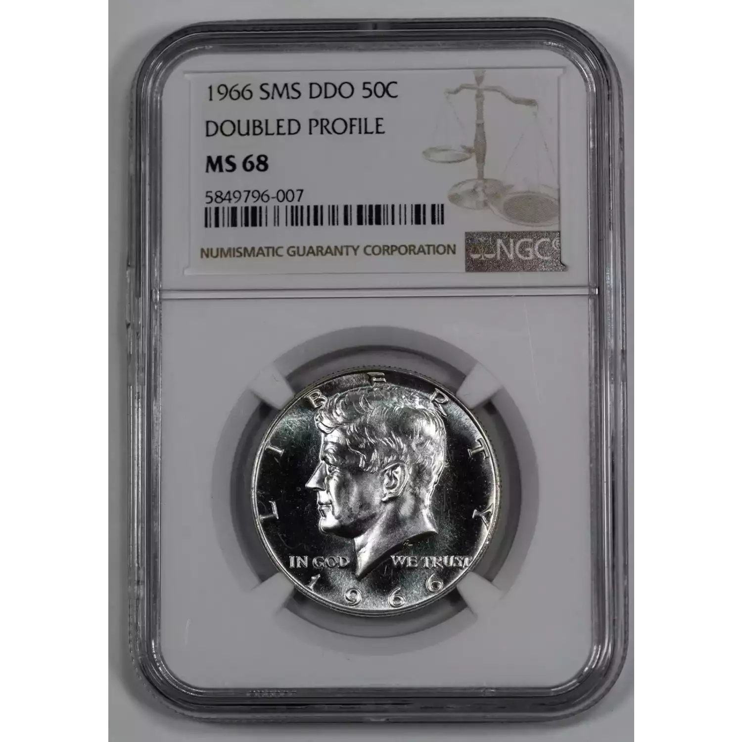 1966-PHILADELPHIA Half Dollars Kennedy Clad NGC MS-68 SMS DDO DOUBLED PROFILE - Kearney Coin Center