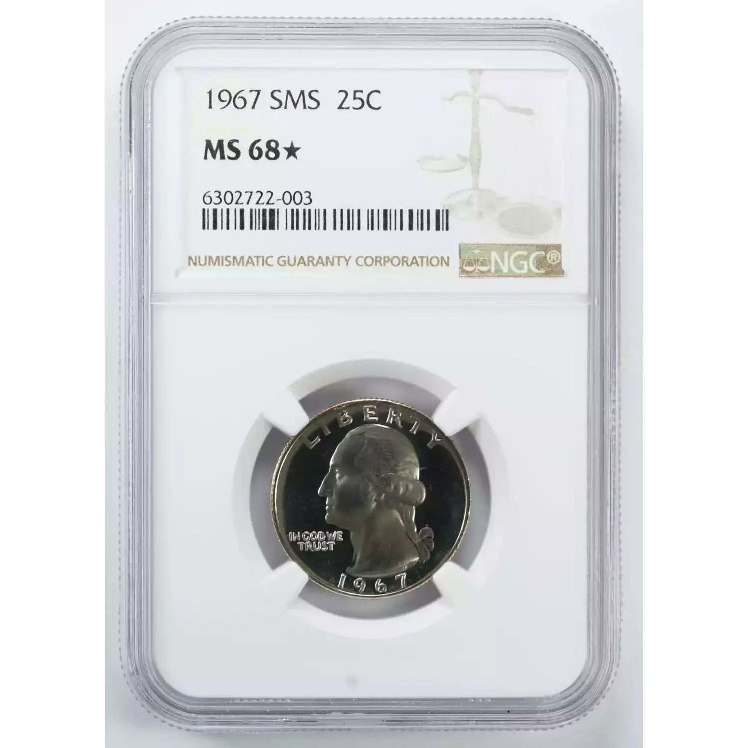 1967-PHILADELPHIA Quarter Dollars Clad Coinage NGC MS-68* SMS - Kearney ...