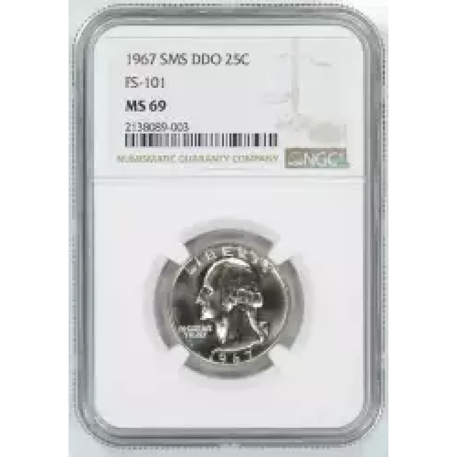 1967-PHILADELPHIA Quarter Dollars Clad Coinage NGC MS-69 SMS DDO FS-101 ...