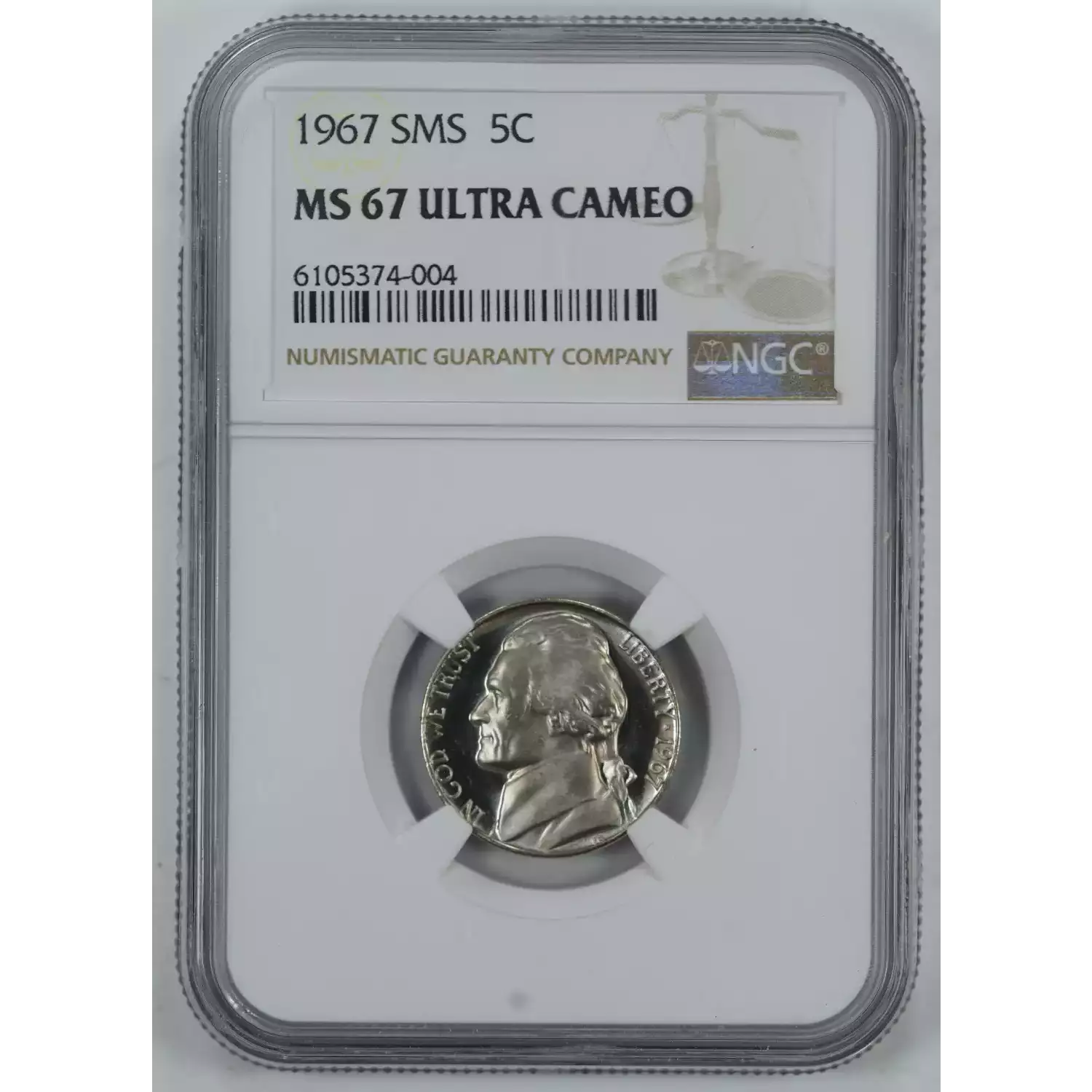 1967-PHILADELPHIA Nickel Jefferson NGC MS-67 ULTRA CAMEO - Kearney Coin ...