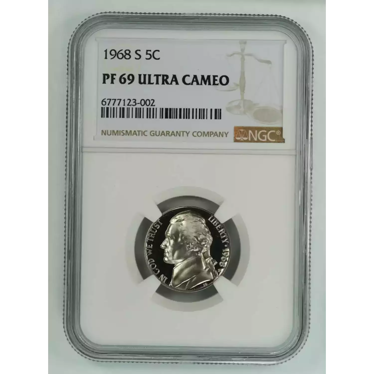 1968-SAN FRANCISCO Nickel Jefferson NGC PF-69 ULTRA CAMEO - Kearney ...