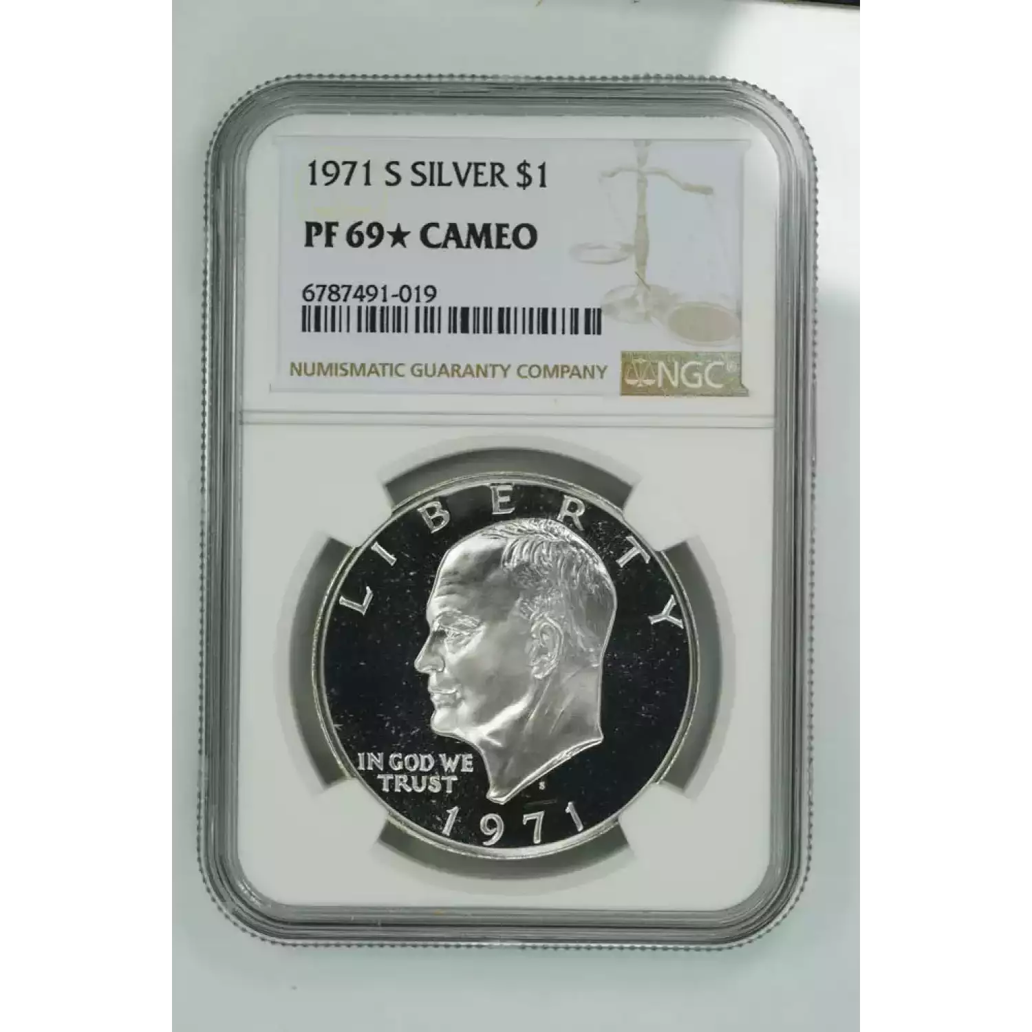 1971-SAN FRANCISCO Dollar Eisenhower 40% Silver NGC PF-69* CAMEO ...
