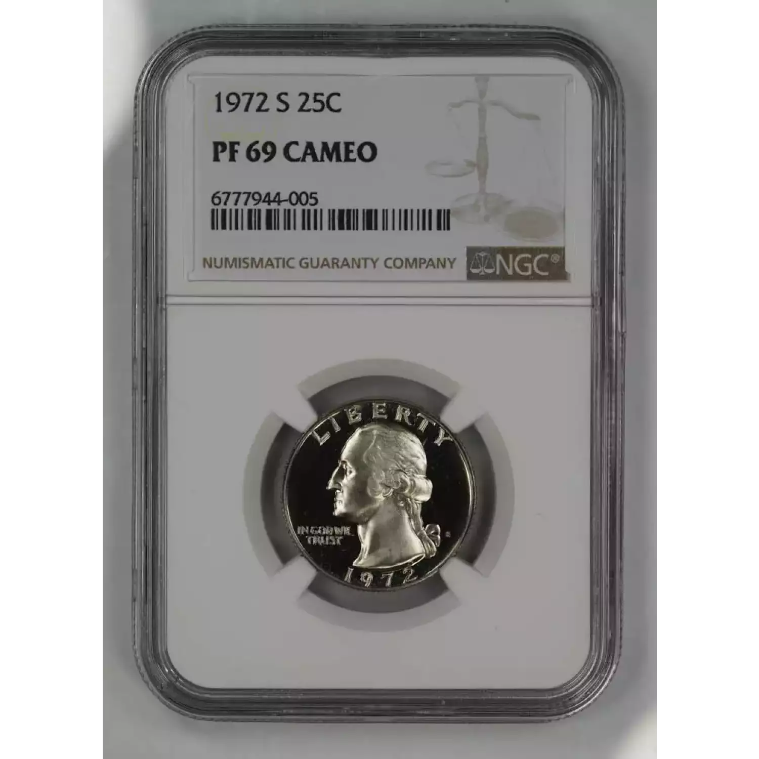1972-SAN FRANCISCO Quarter Dollars Clad Coinage NGC PF-69 CAMEO ...