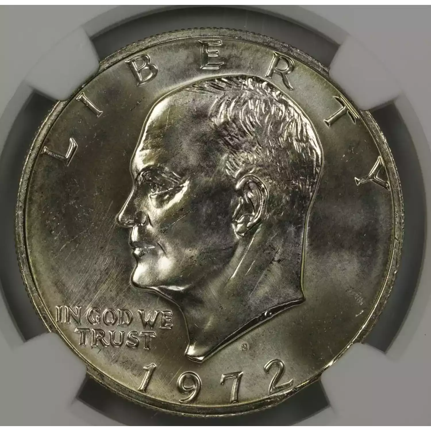 1972-SAN FRANCISCO Dollar Eisenhower 40% Silver NGC MS-65 SILVER ERROR ...