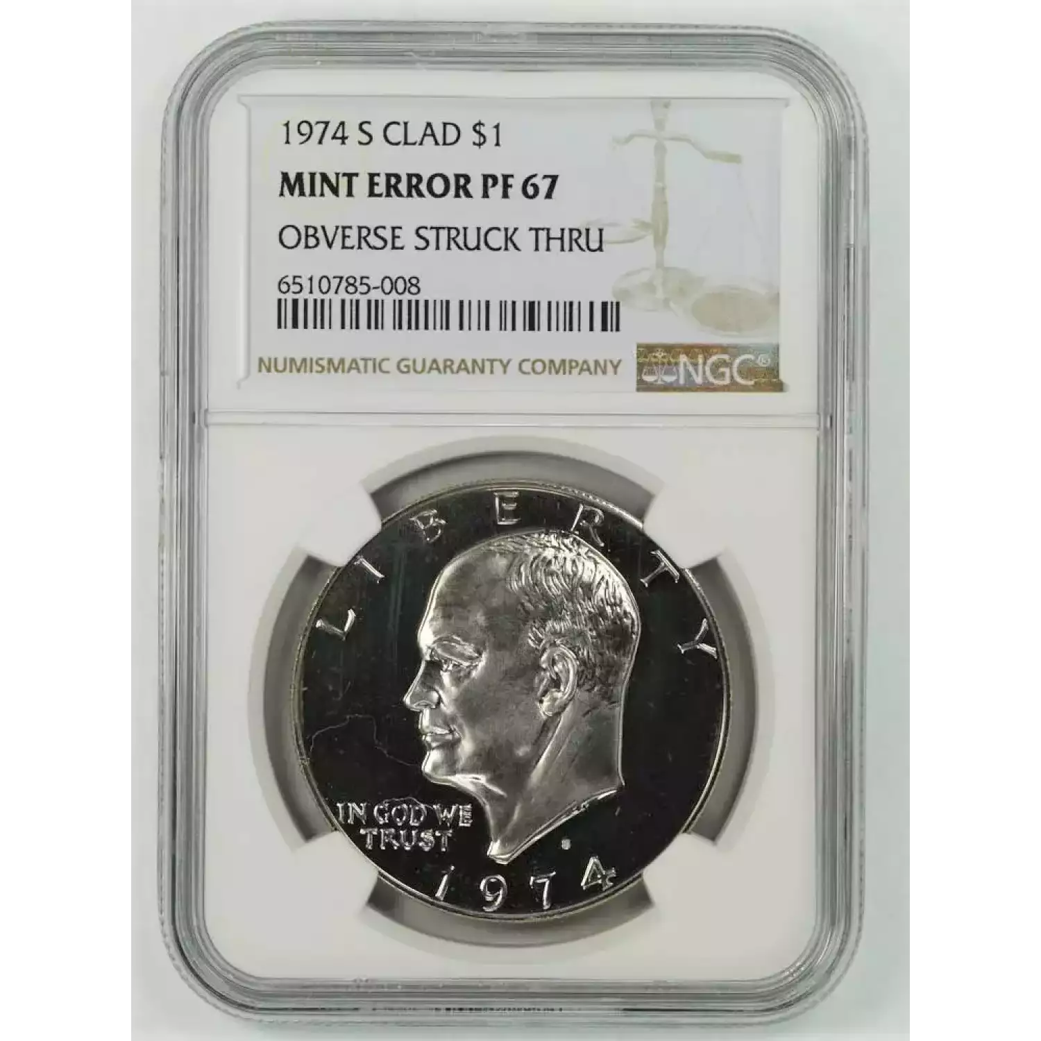 1974-SAN FRANCISCO Dollar Eisenhower Nickel - Copper NGC PF-67 CLAD ...
