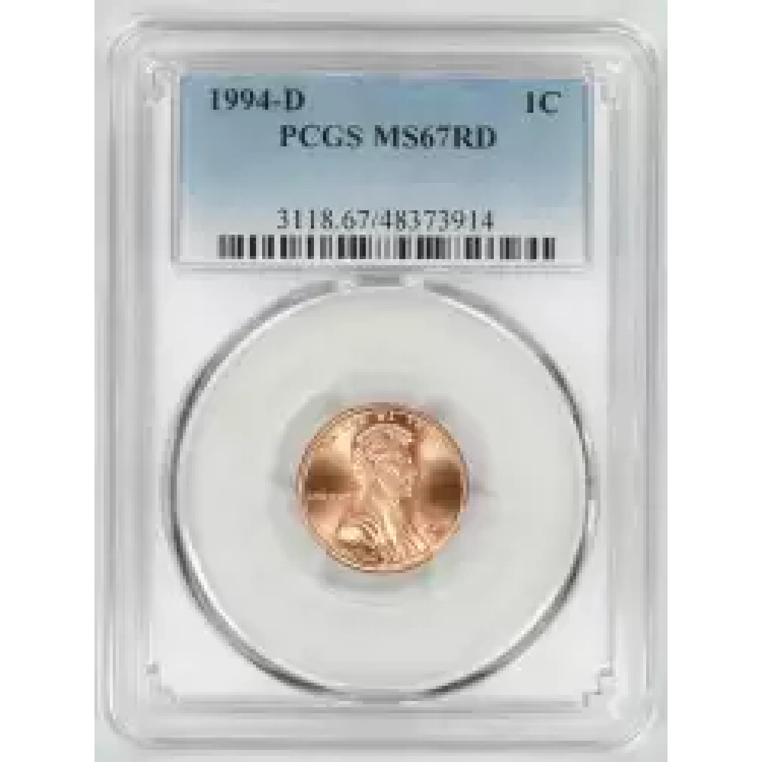 1994-DENVER Small Cents Lincoln, Memorial Reverse PCGS MS-67 RD ...