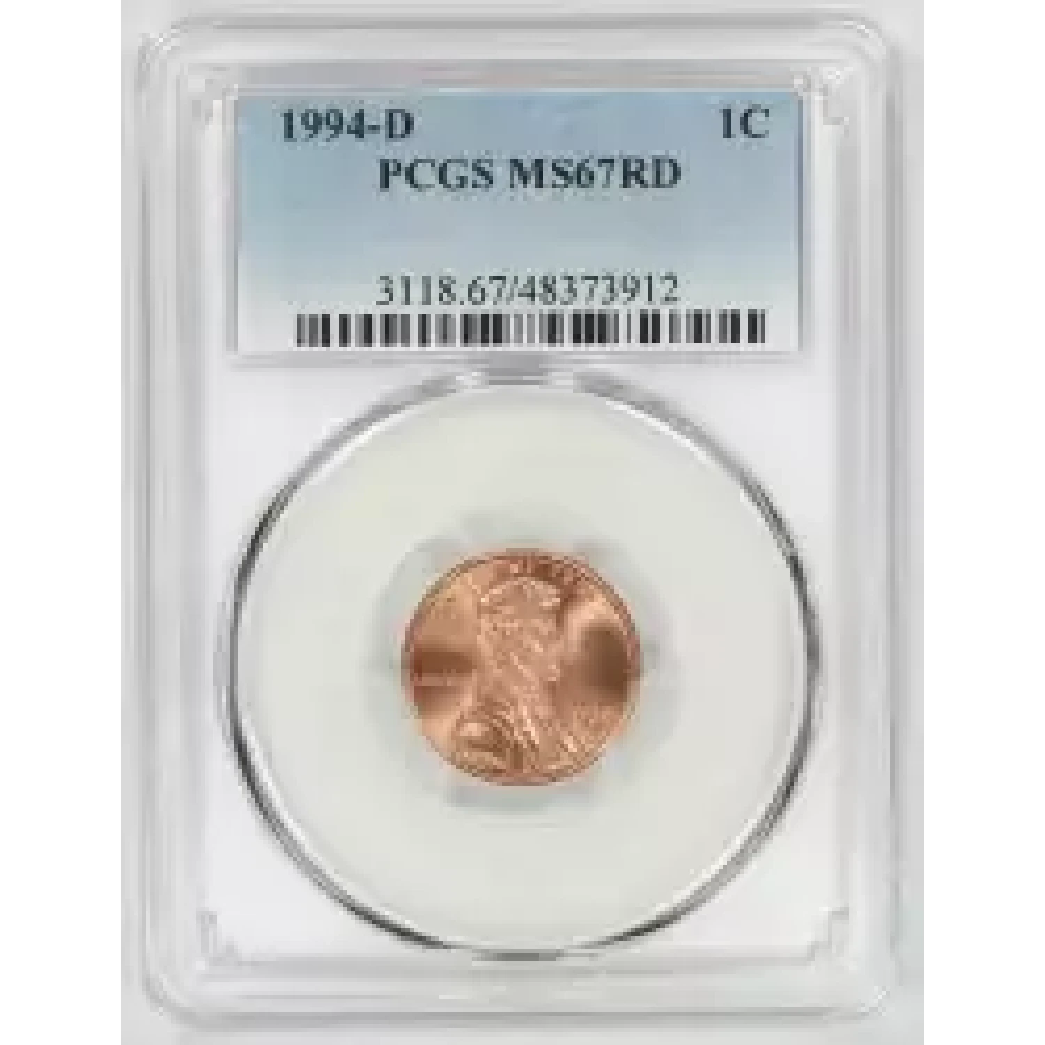 1994-DENVER Small Cents Lincoln, Memorial Reverse PCGS MS-67 RD ...
