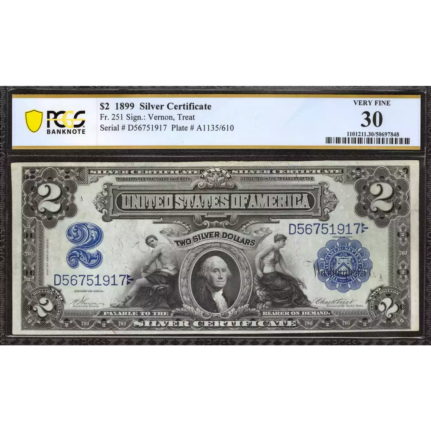 $2 1899 Blue Silver Certificates 251 - Kearney Coin Center