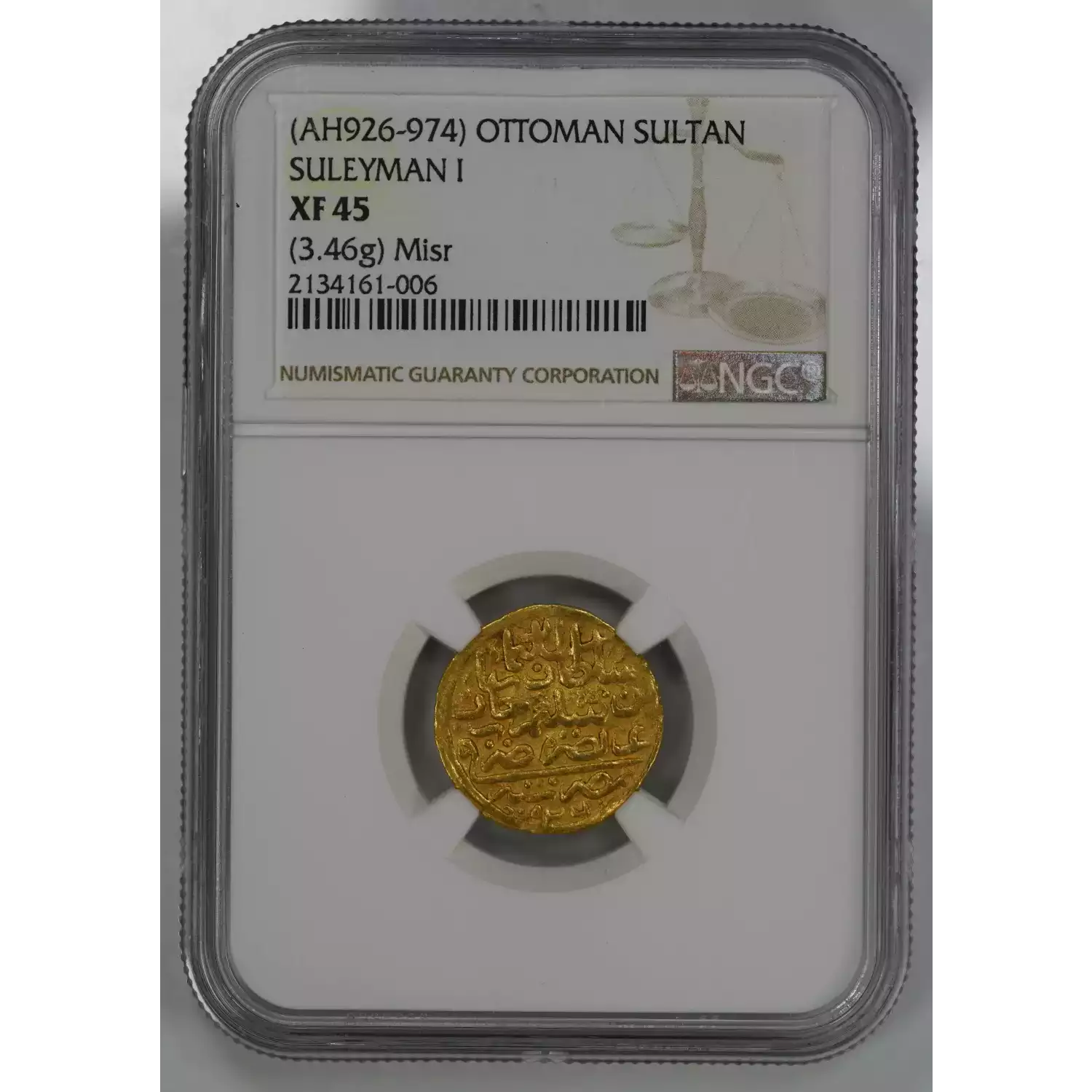 AH926-974 AFGHANISTAN Gold 20 AFGHANIS NGC XF-45 - Kearney Coin Center