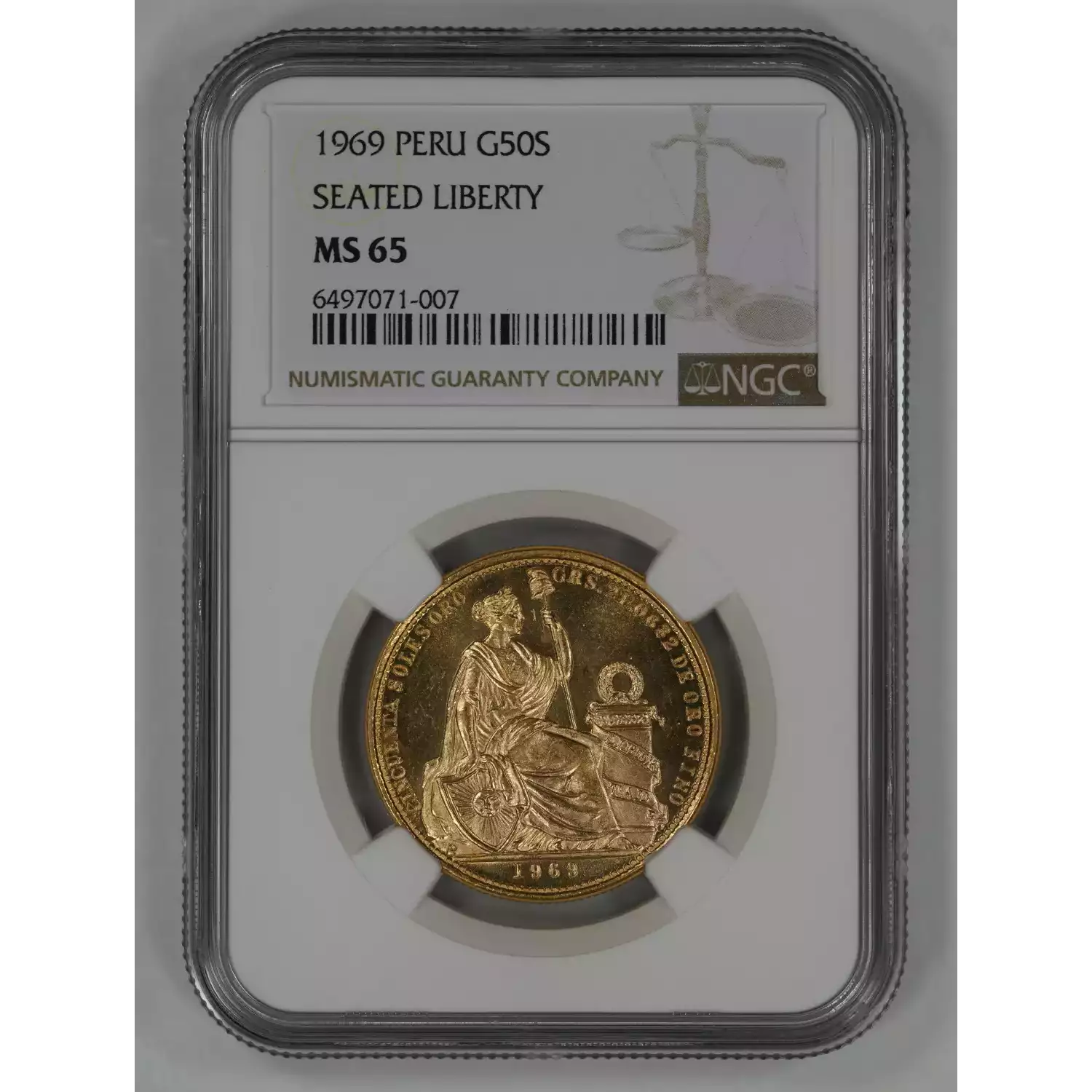 1969 PERU Gold 50 SOLES NGC MS-65 - Kearney Coin Center