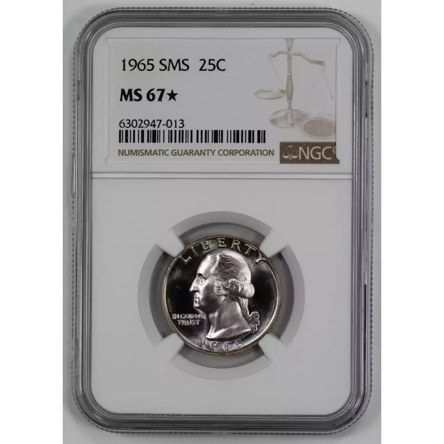 1965-PHILADELPHIA Quarter Dollars Clad Coinage NGC MS-67* SMS - Kearney ...
