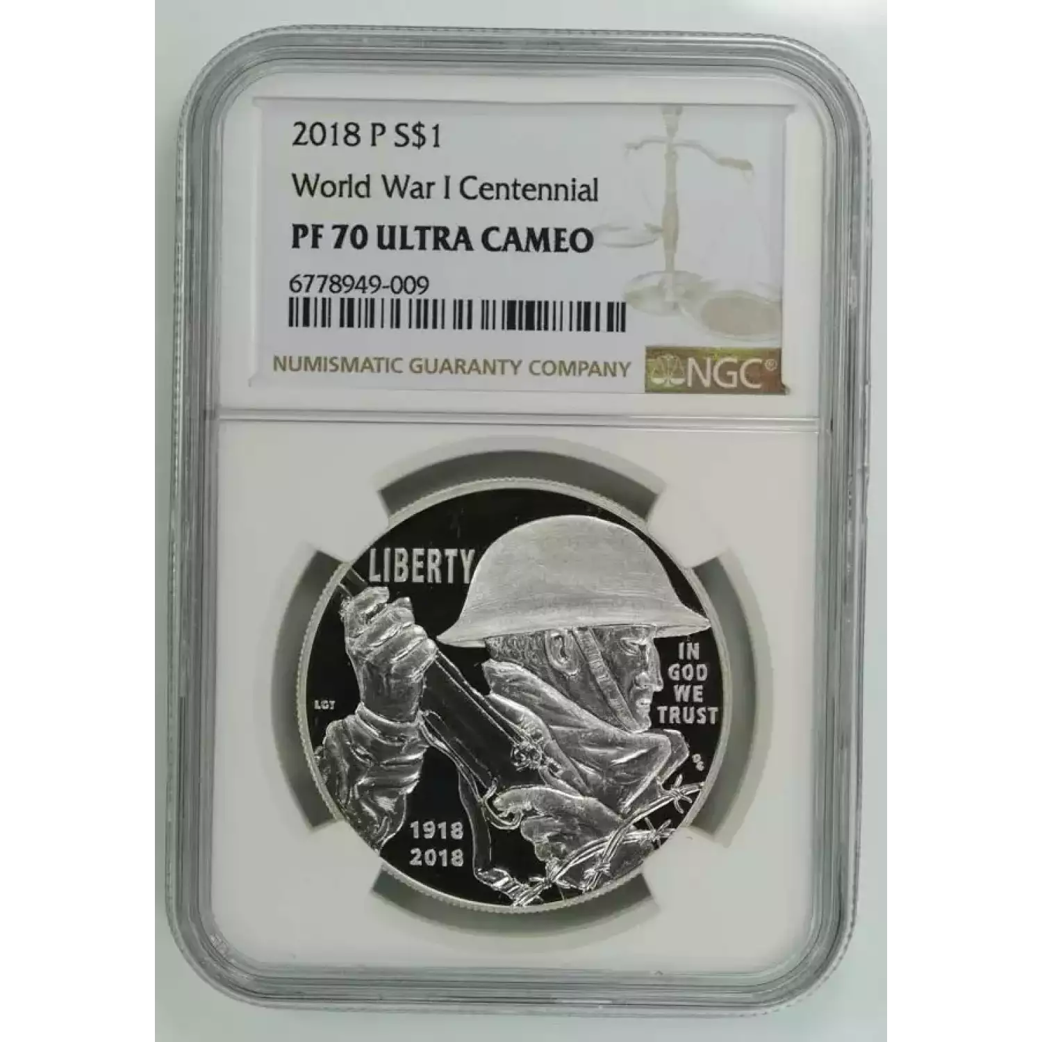 2018-PHILADELPHIA Bullion Silver Eagles NGC PF-70 ULTRA CAMEO WORLD WAR I CENTENNIAL - Kearney ...