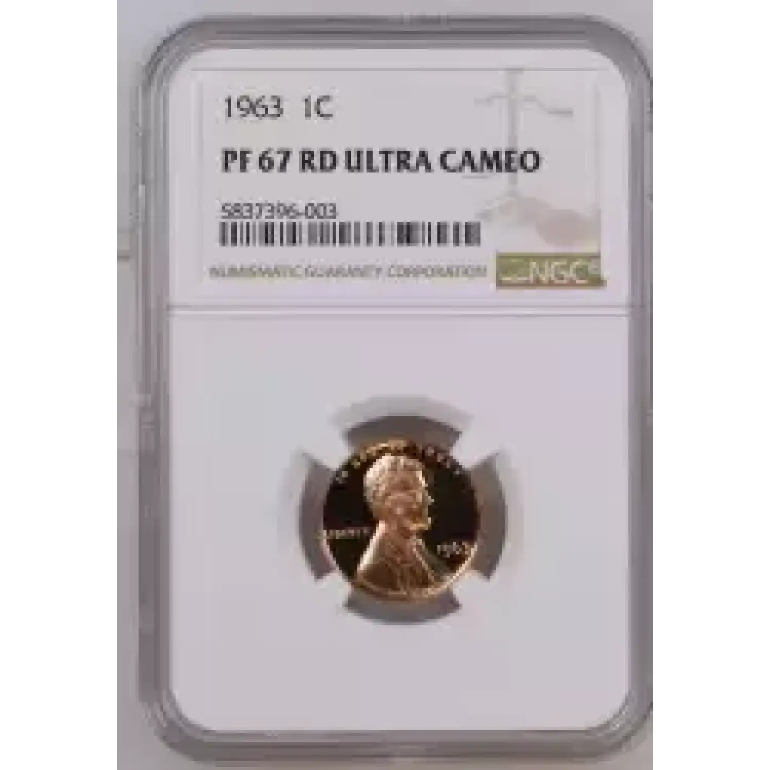 1963 Small Cents Lincoln, Memorial Reverse NGC PF-67 RD ULTRA CAMEO ...