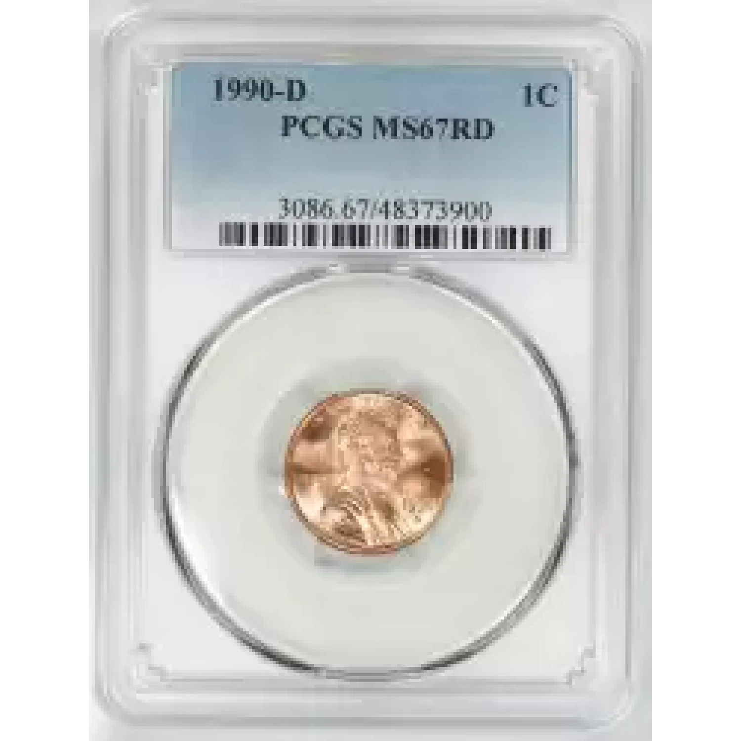 1990-DENVER Small Cents Lincoln, Memorial Reverse PCGS MS-67 RD ...