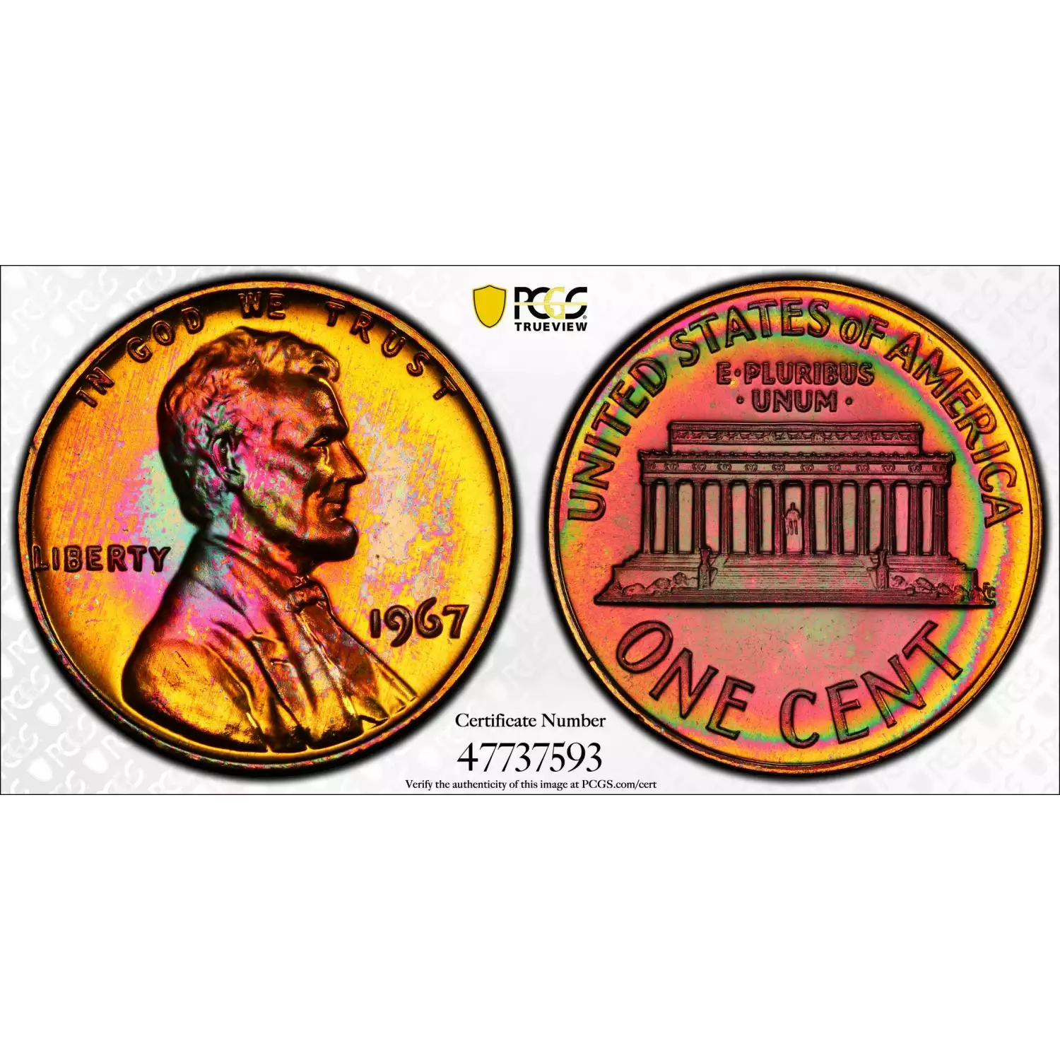 1967-PHILADELPHIA Small Cents Lincoln, Memorial Reverse PCGS SP-67 RB ...